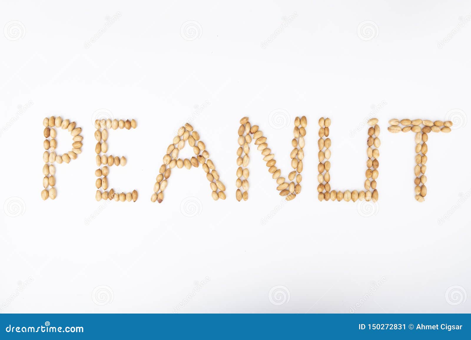 Peanut Copy Text on Isoalted White Surface, Typing with Peanuts Stock ...