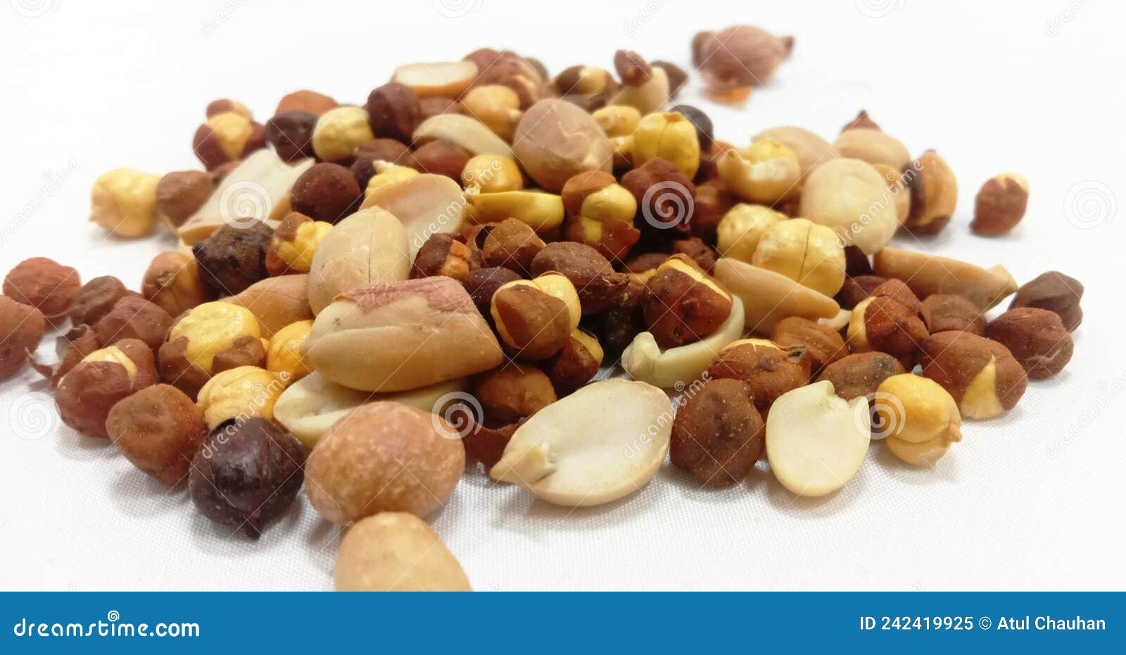 Peanut and Hazelnut Both on White Background Stock Image - Image of ...