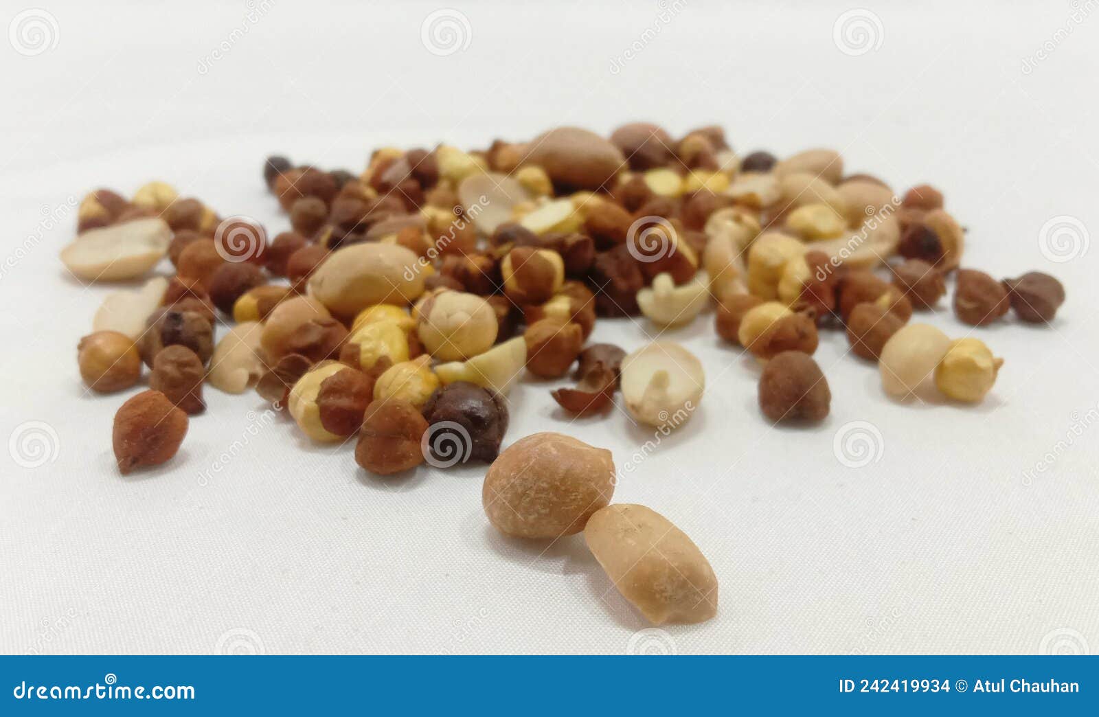 Peanut and Hazelnut Both on White Background Stock Photo - Image of ...