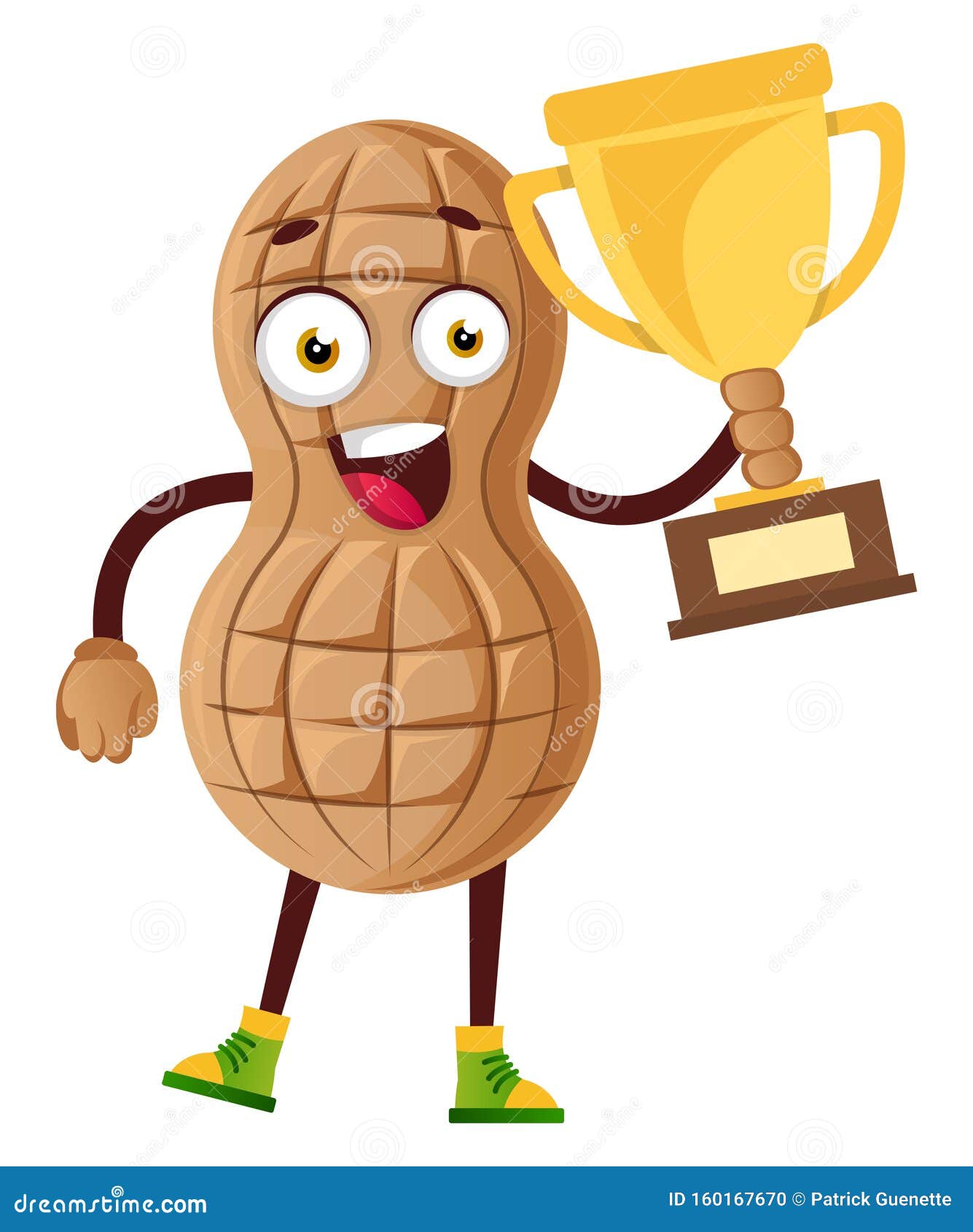 Peanut Holding Trophy, Illustration, Vector Stock Vector - Illustration ...