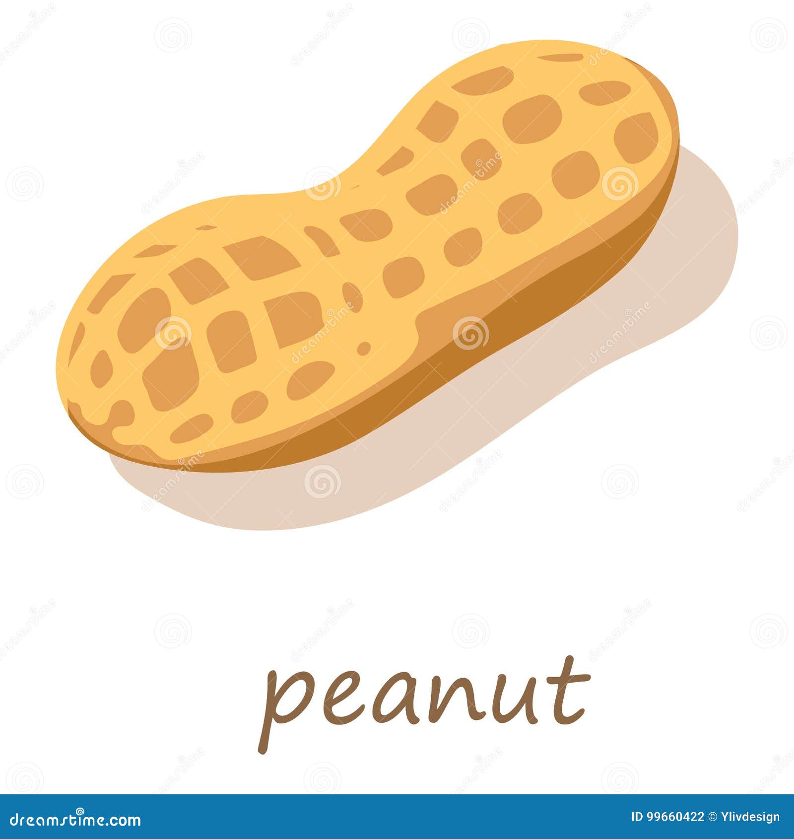 Peanut Icon, Isometric 3d Style Stock Vector - Illustration of organic ...