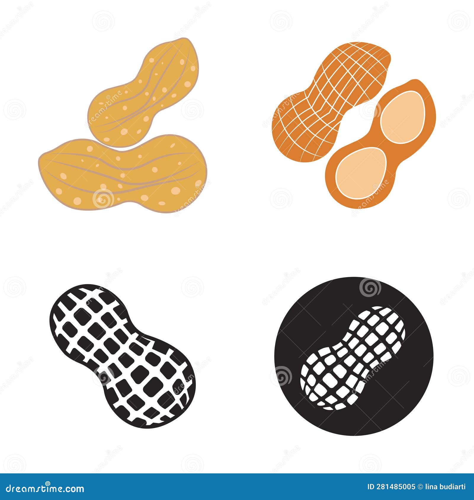 Peanut icon stock vector. Illustration of diet, groundnut - 281485005