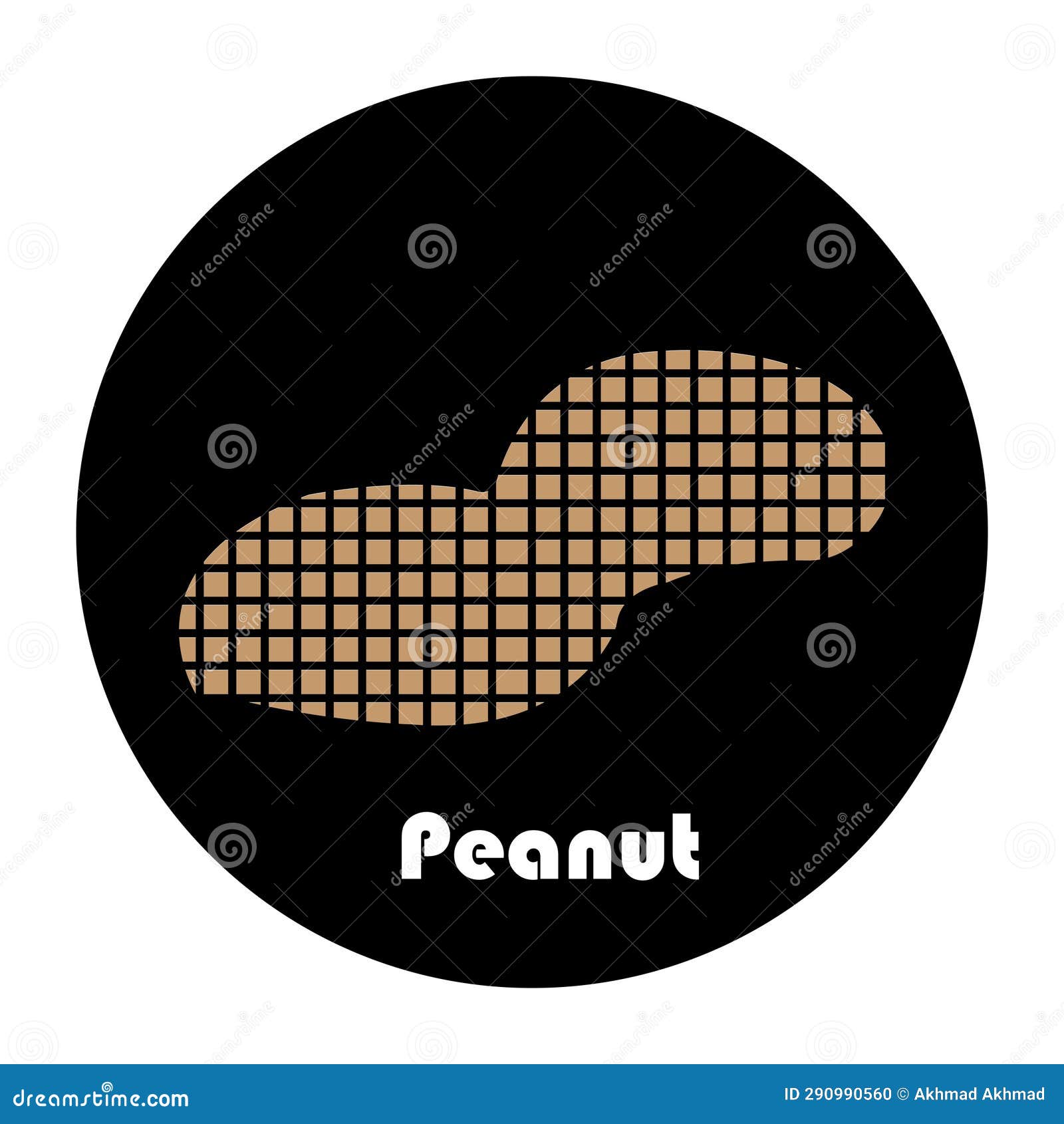 Peanut icon stock vector. Illustration of cafe, groundnut - 290990560