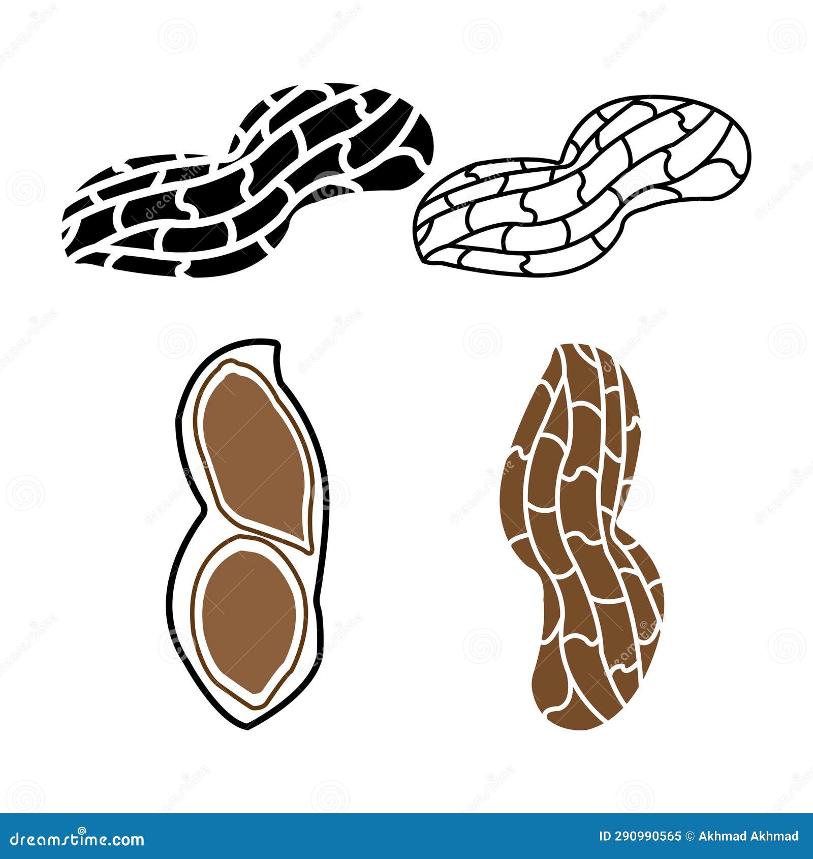 Peanut icon stock vector. Illustration of menu, healthy - 290990565