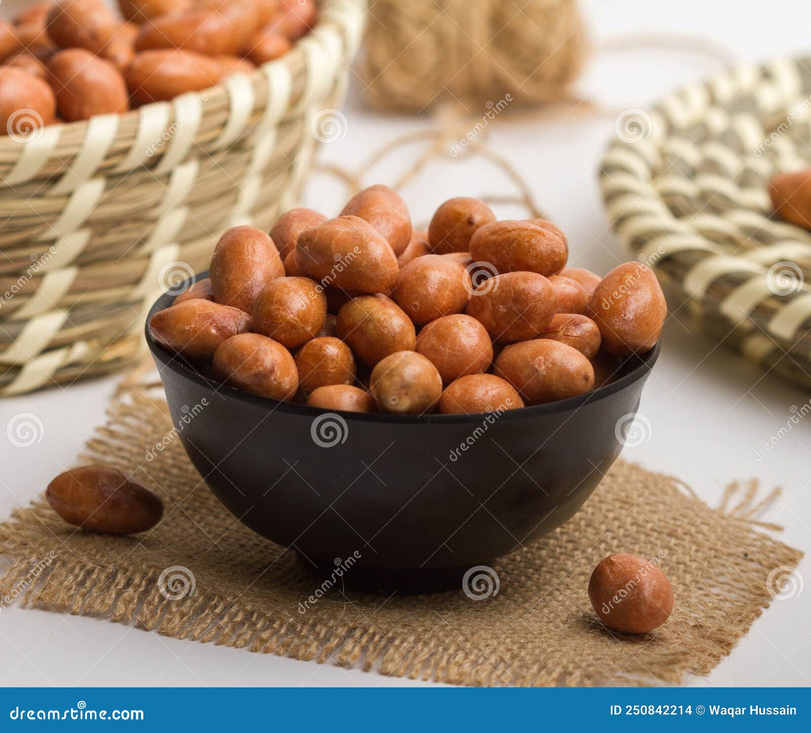Peanut Kri Kri Served in a Bowl Isolated on Napkin Side View of Nuts on ...