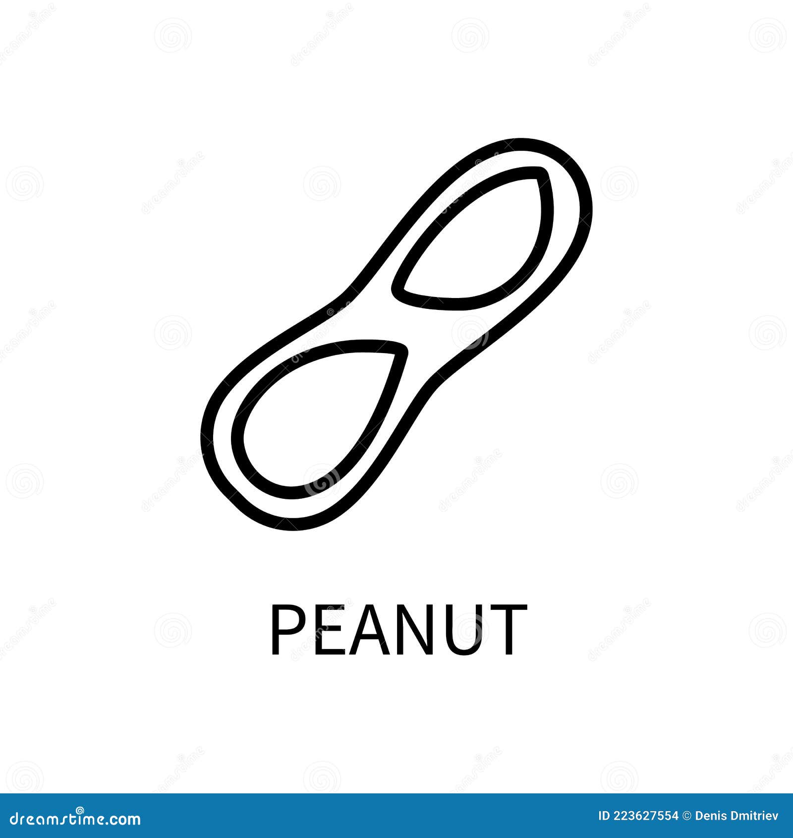Peanut Line Icon is in a Simple Style. Vector Sign in a Simple Style ...