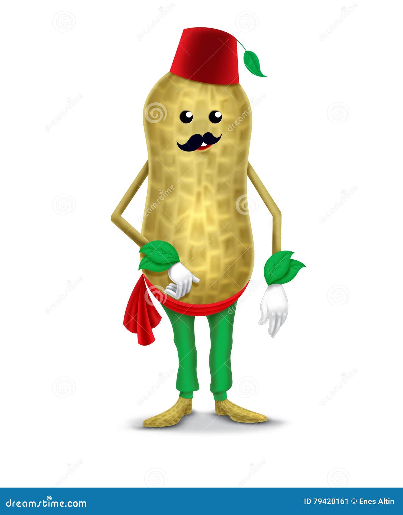 Peanut Man Character Illustration. Stock Illustration - Illustration of ...