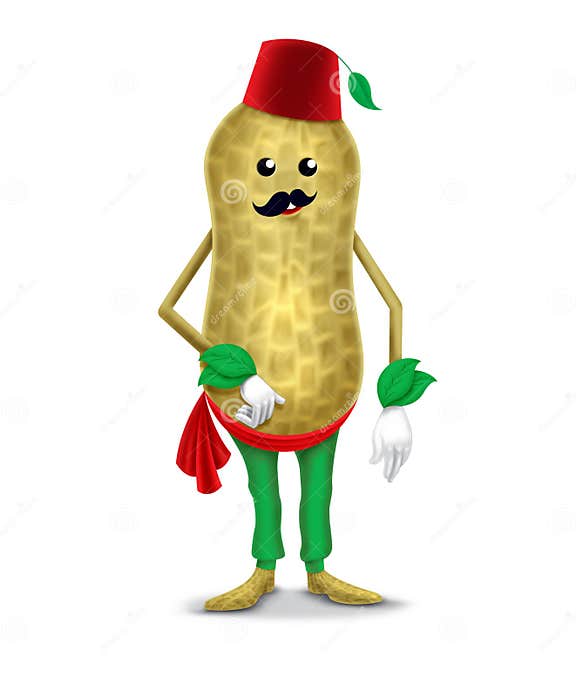 Peanut Man Character Illustration. Stock Illustration - Illustration of ...
