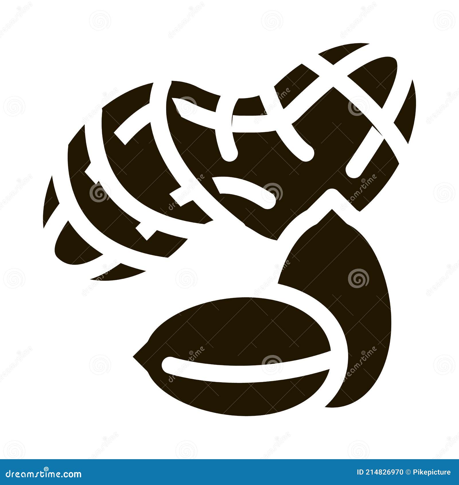 Peanut Nuts Icon Vector Glyph Illustration Stock Illustration ...