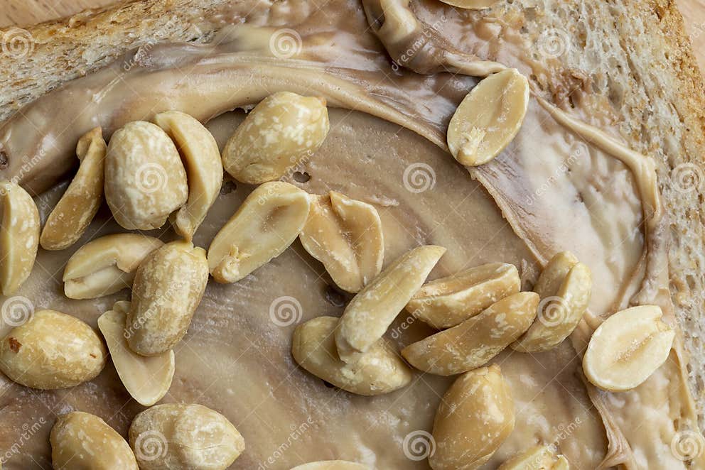 Peanut Paste with Chocolate Paste on White Bread Stock Photo - Image of ...
