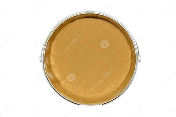 Peanut Paste in a Container on a White Background Top View.Peanut ...