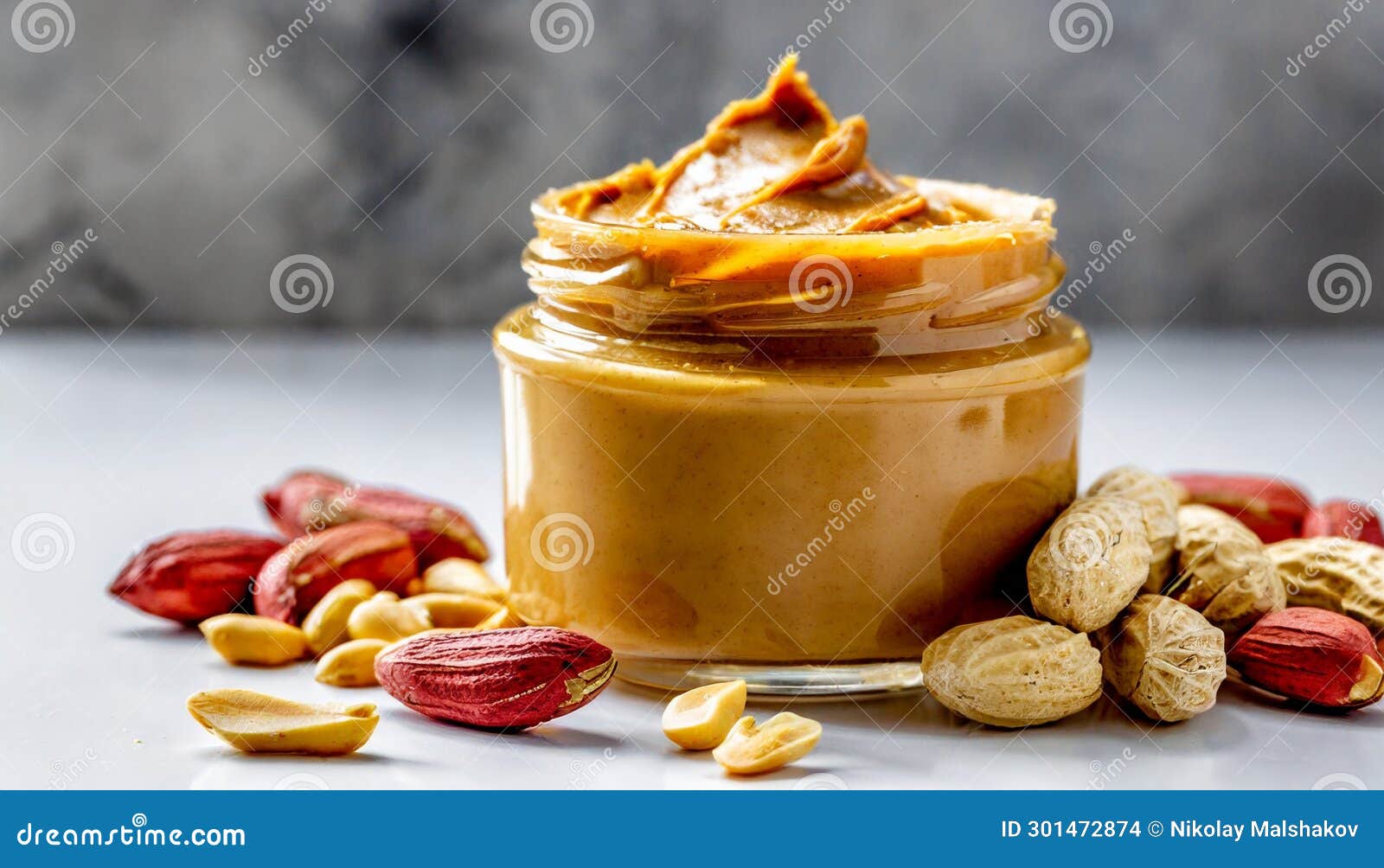 Peanut paste in a jar. stock photo. Image of nutrition - 301472874