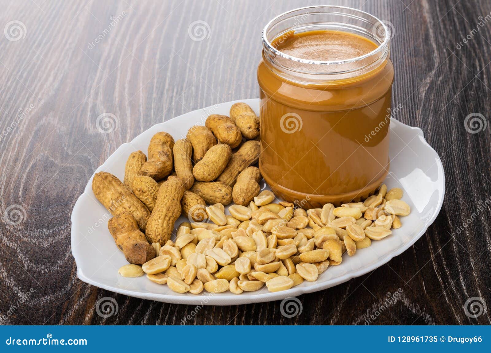 Peanut Paste, Peanuts in Shell, Peeled Peanuts Stock Image - Image of ...