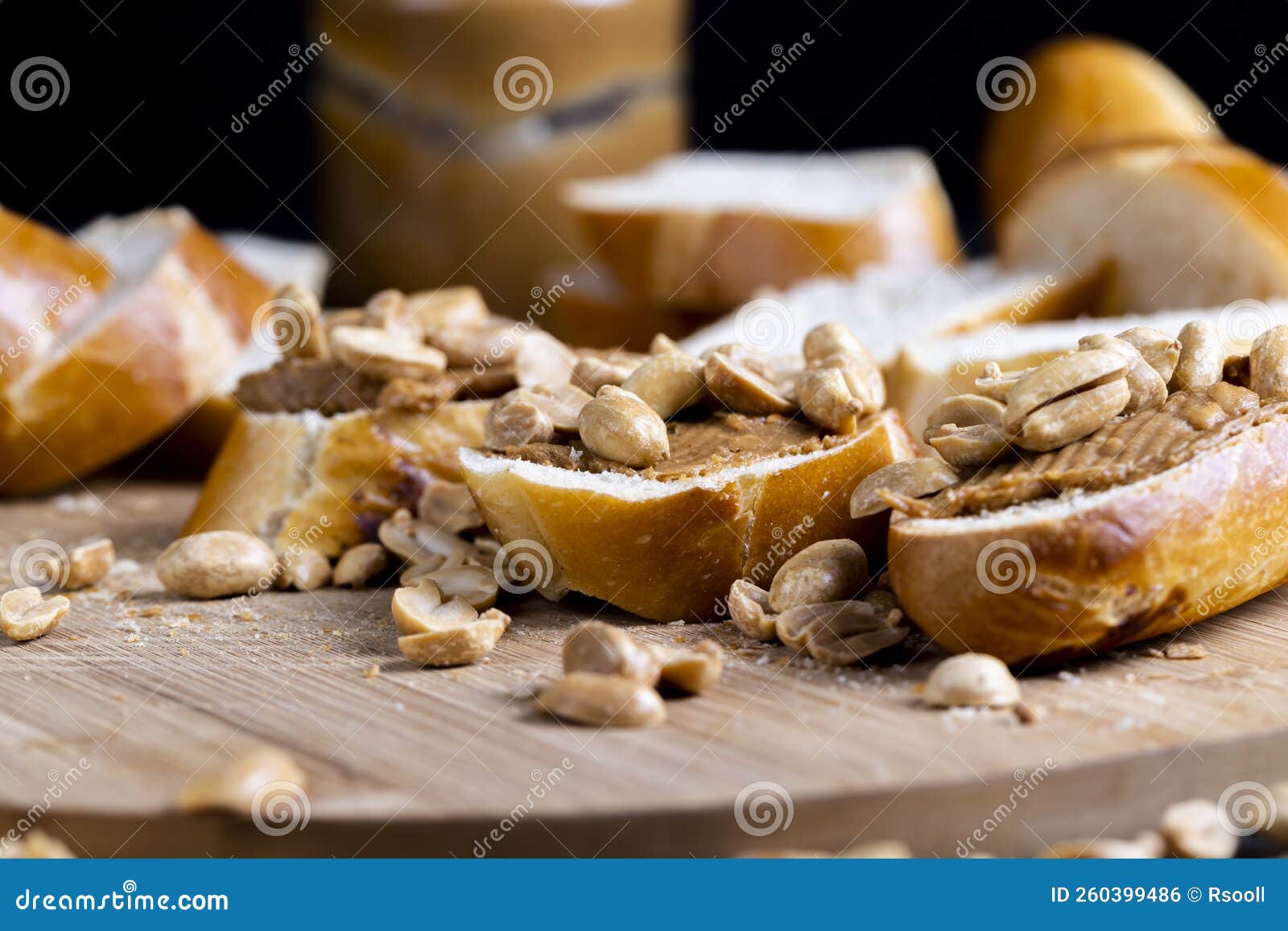Peanut Paste with Roasted Peanuts Stock Photo - Image of brown ...