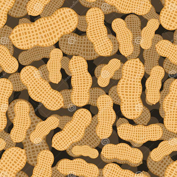 Peanut Pattern Seamless. Groundnut Background Stock Vector ...