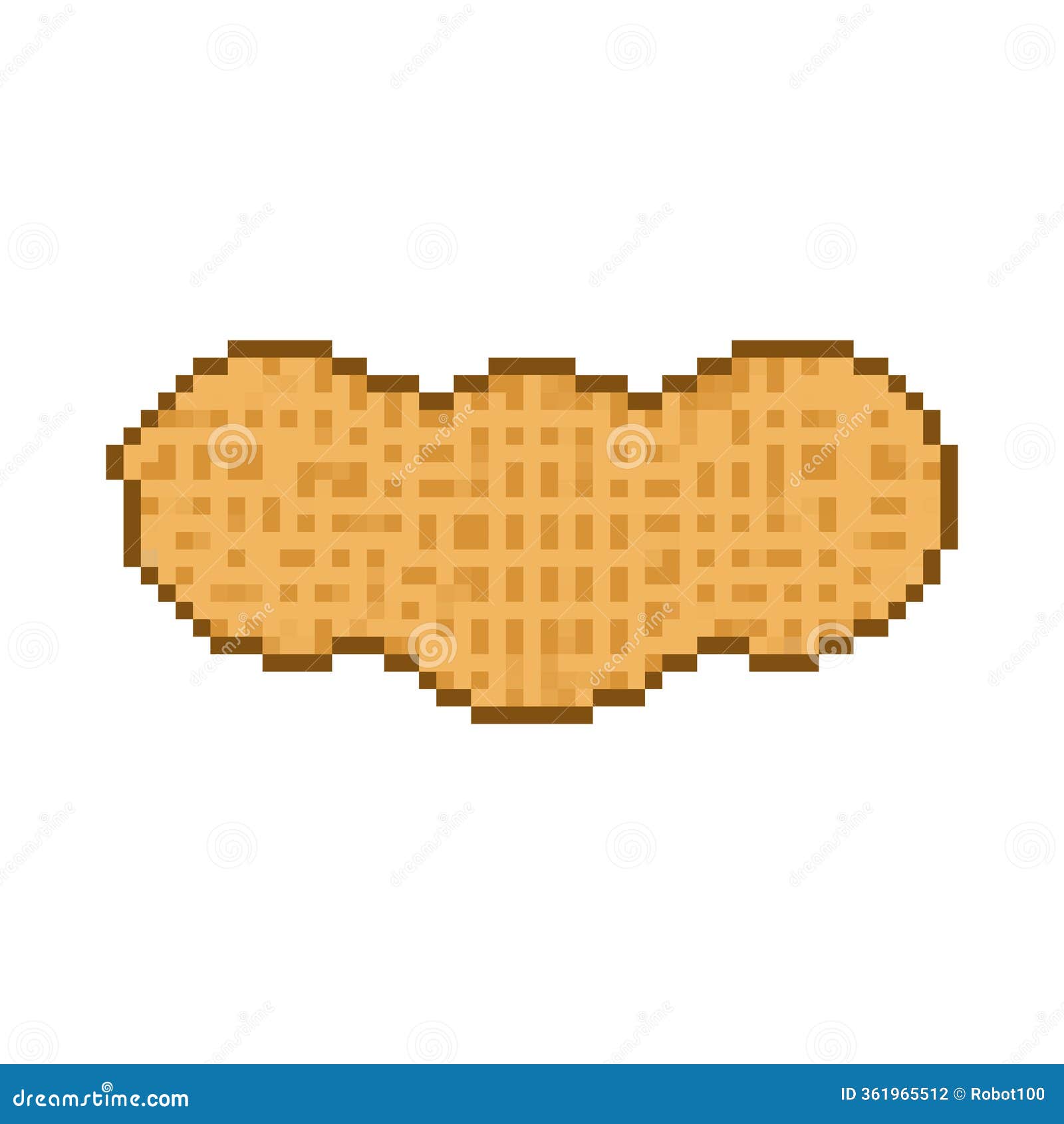 Peanut Pixel Art. 8bit Groundnut Symbol Stock Vector - Illustration of ...