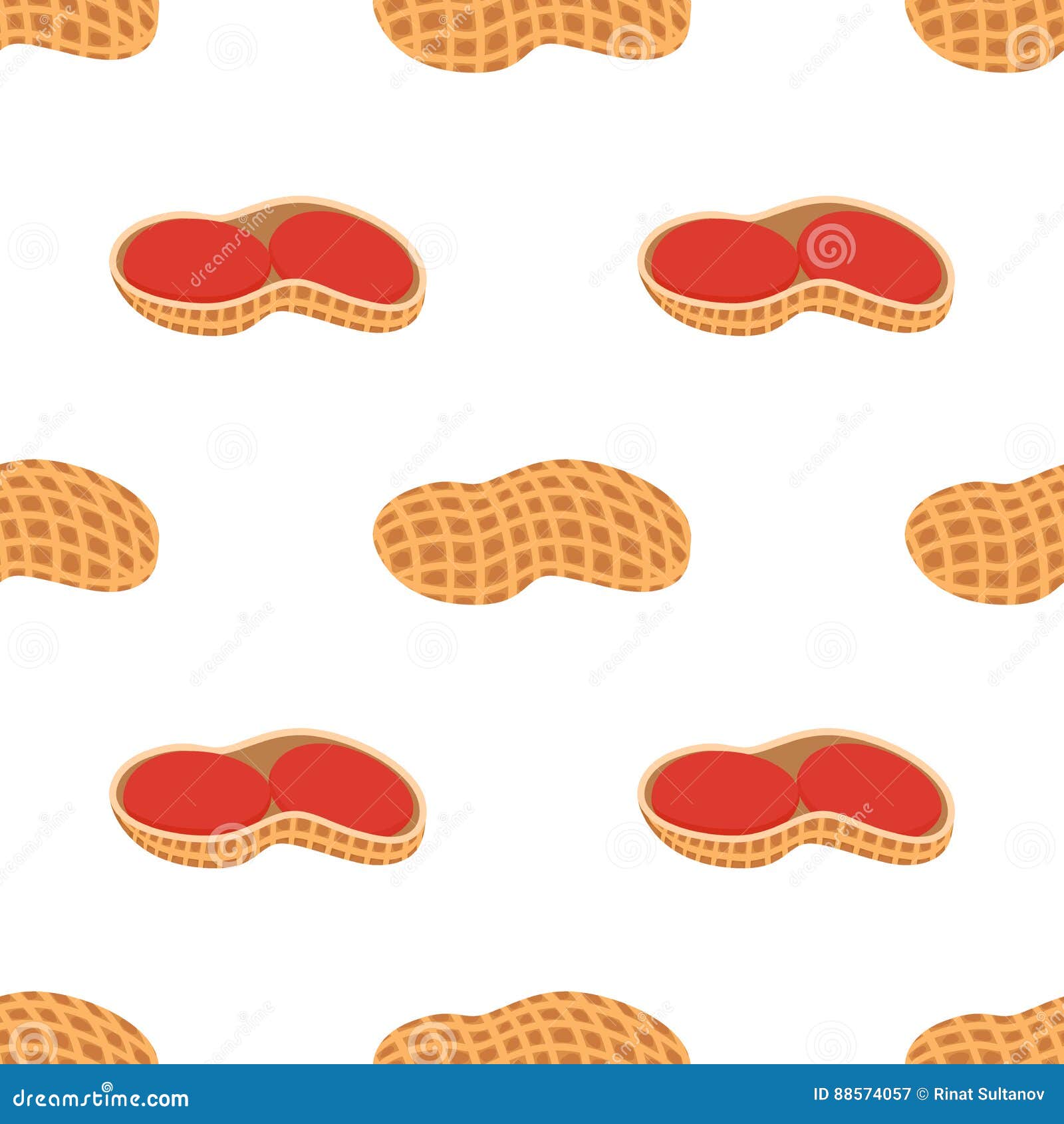 Peanut Seamless Pattern. Roasted Peanuts In Shell. Background Design ...