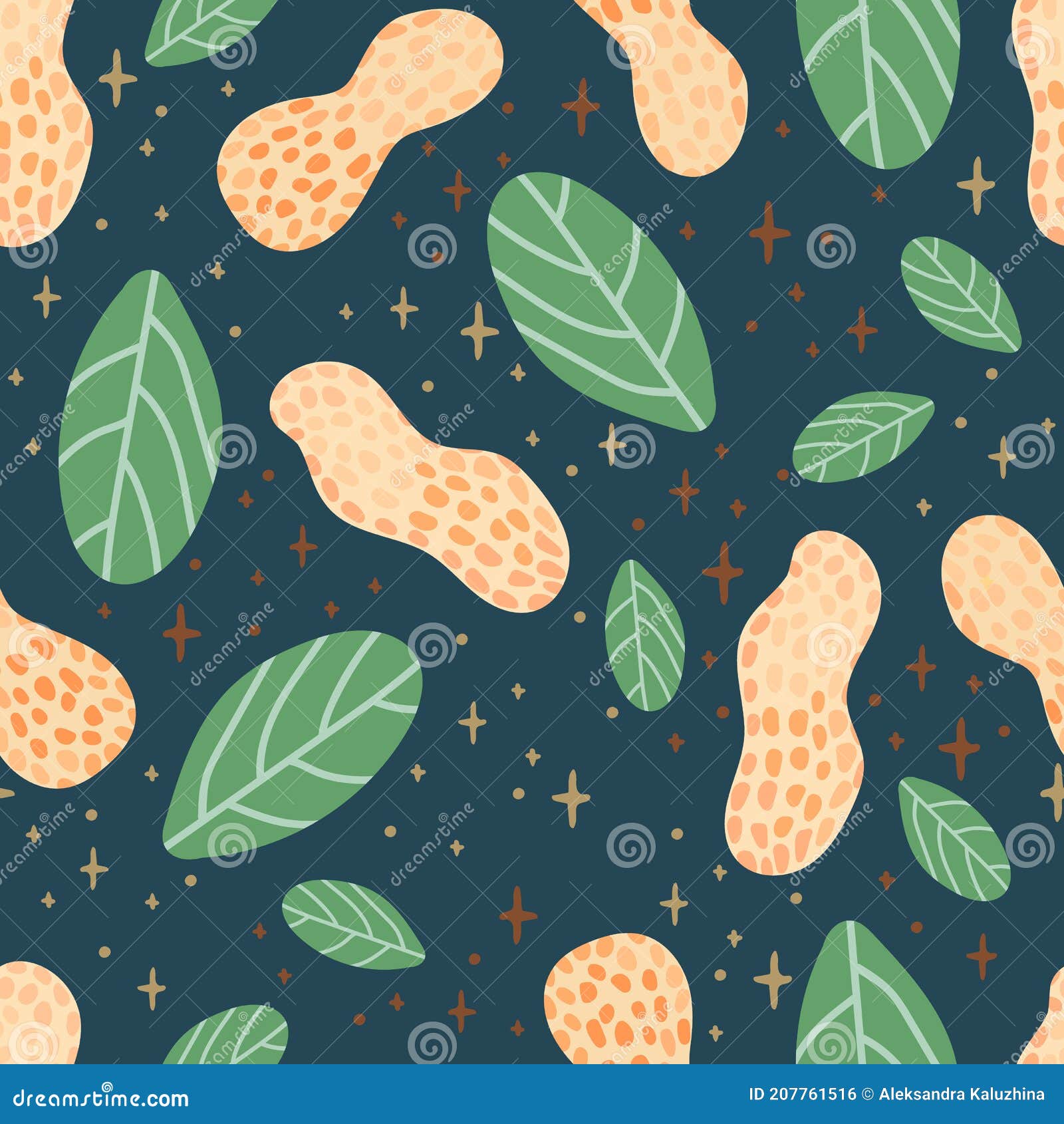 Peanut seamless pattern stock vector. Illustration of dark - 207761516