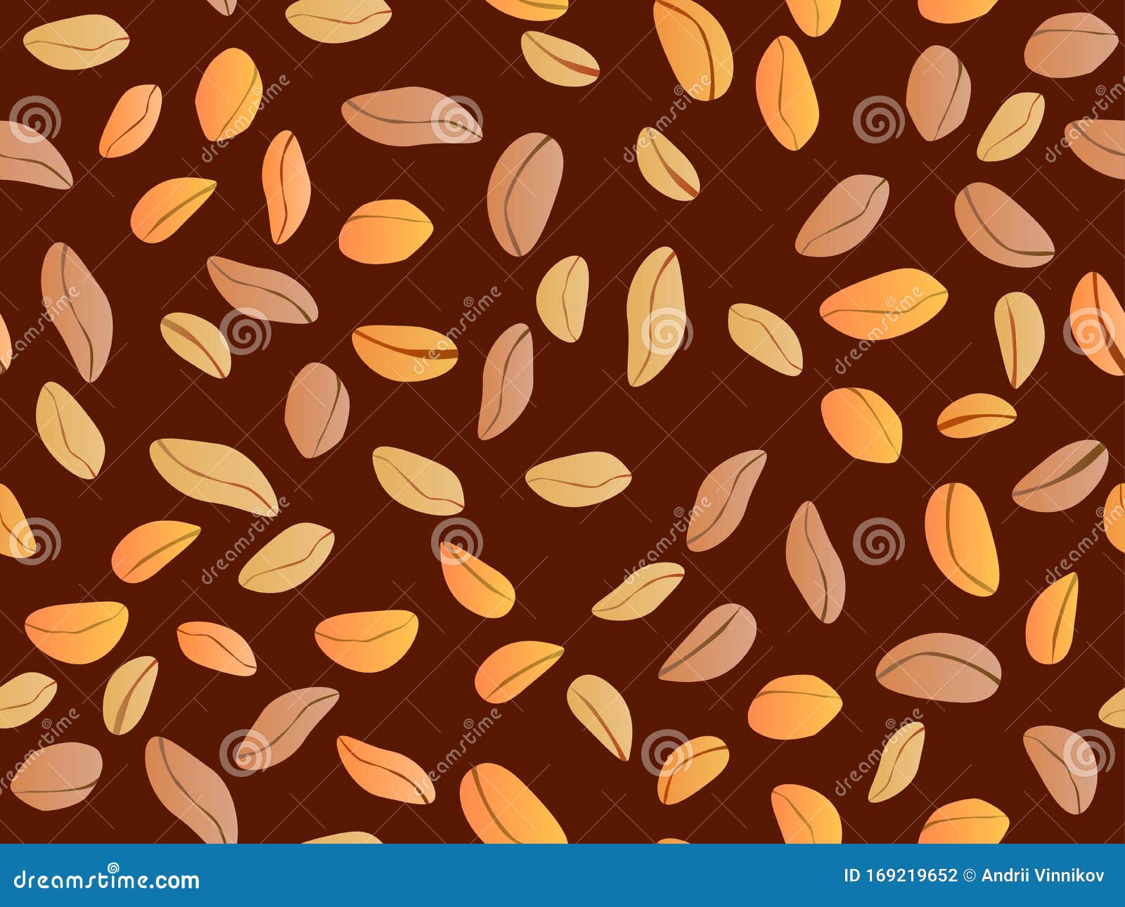 Peanut Seamless Pattern. Roasted Peanuts. Background Design for ...