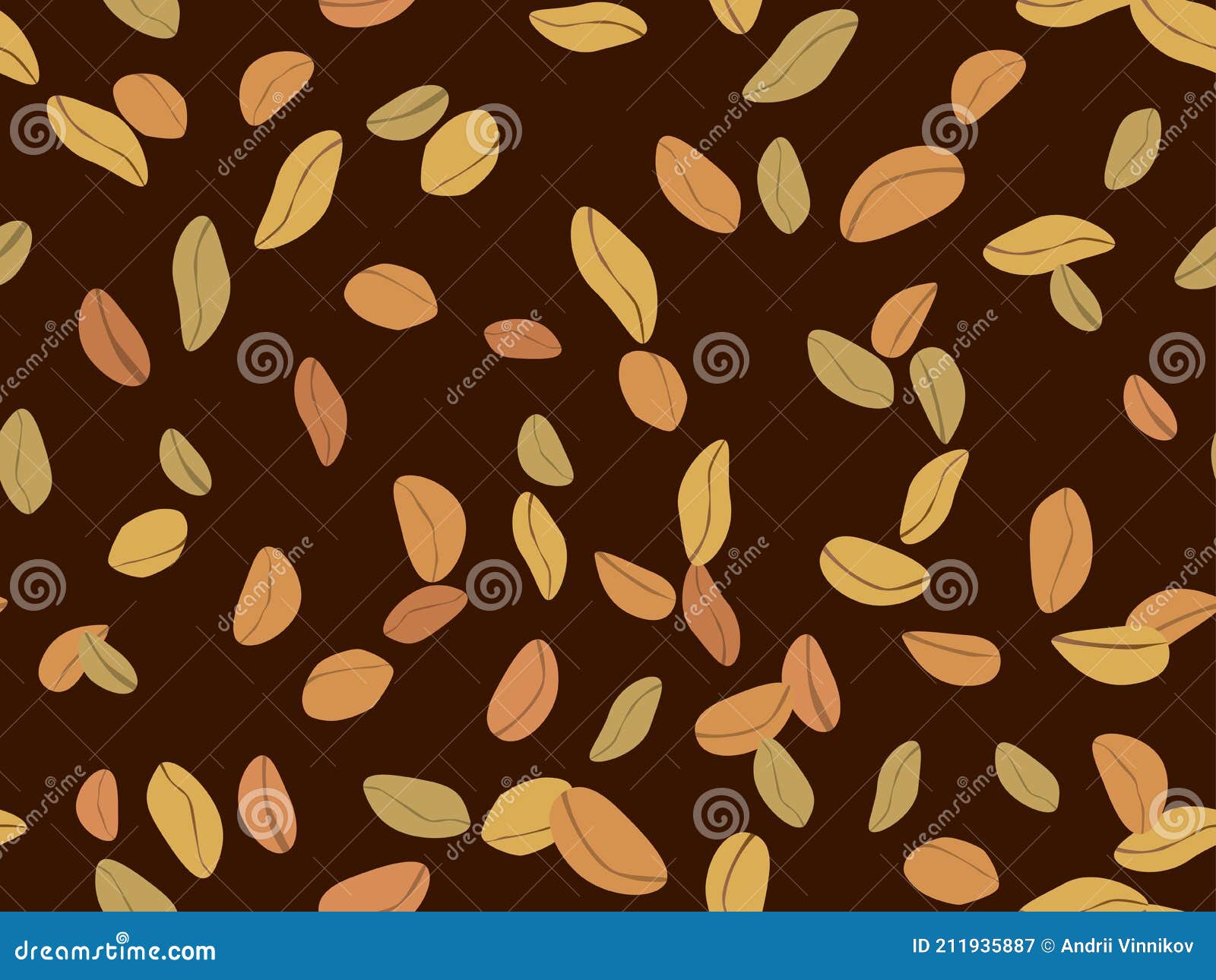 Peanut Seamless Pattern. Roasted Peanuts. Background Design for ...