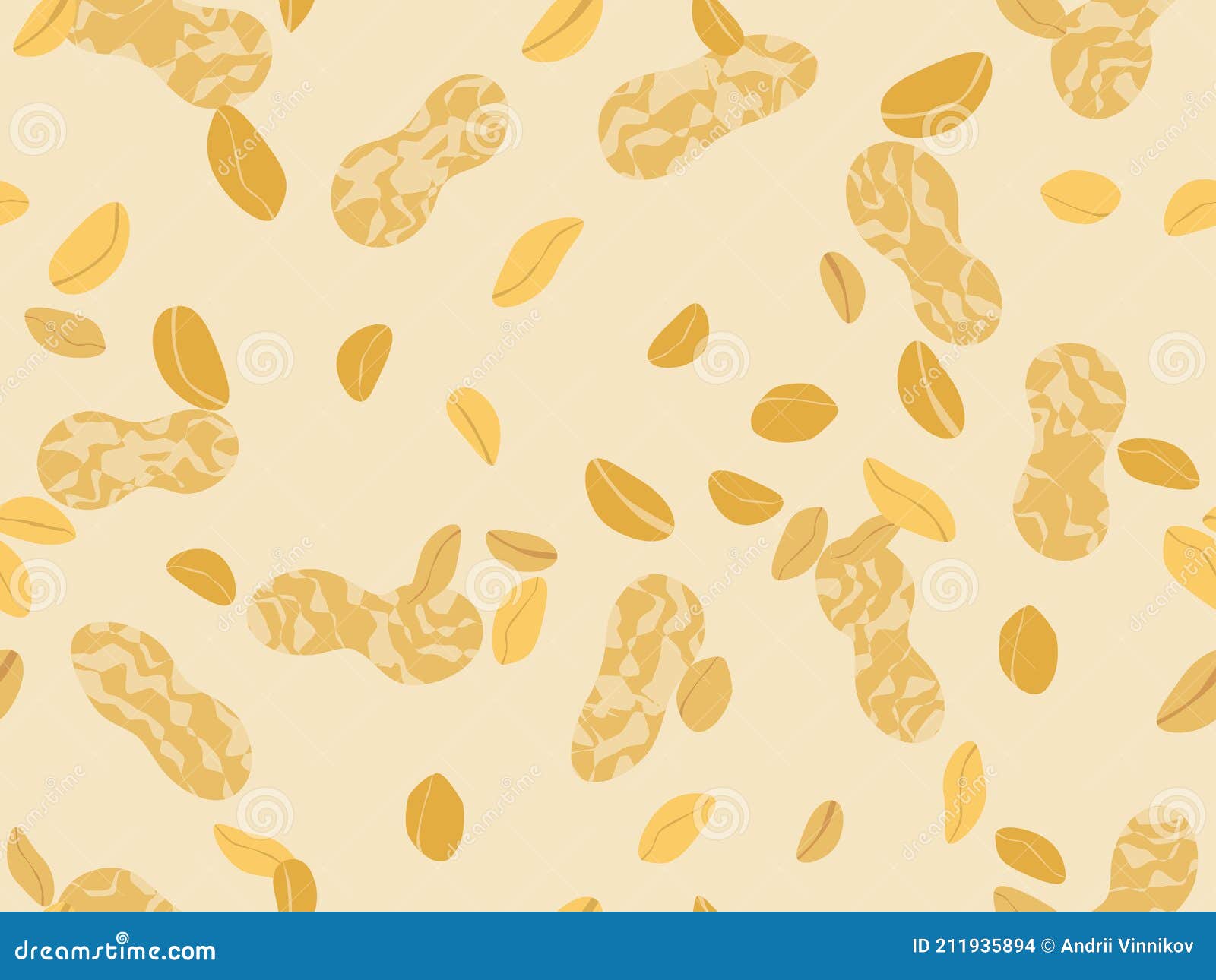 Peanut Seamless Pattern. Roasted Peanuts. Background Design for ...