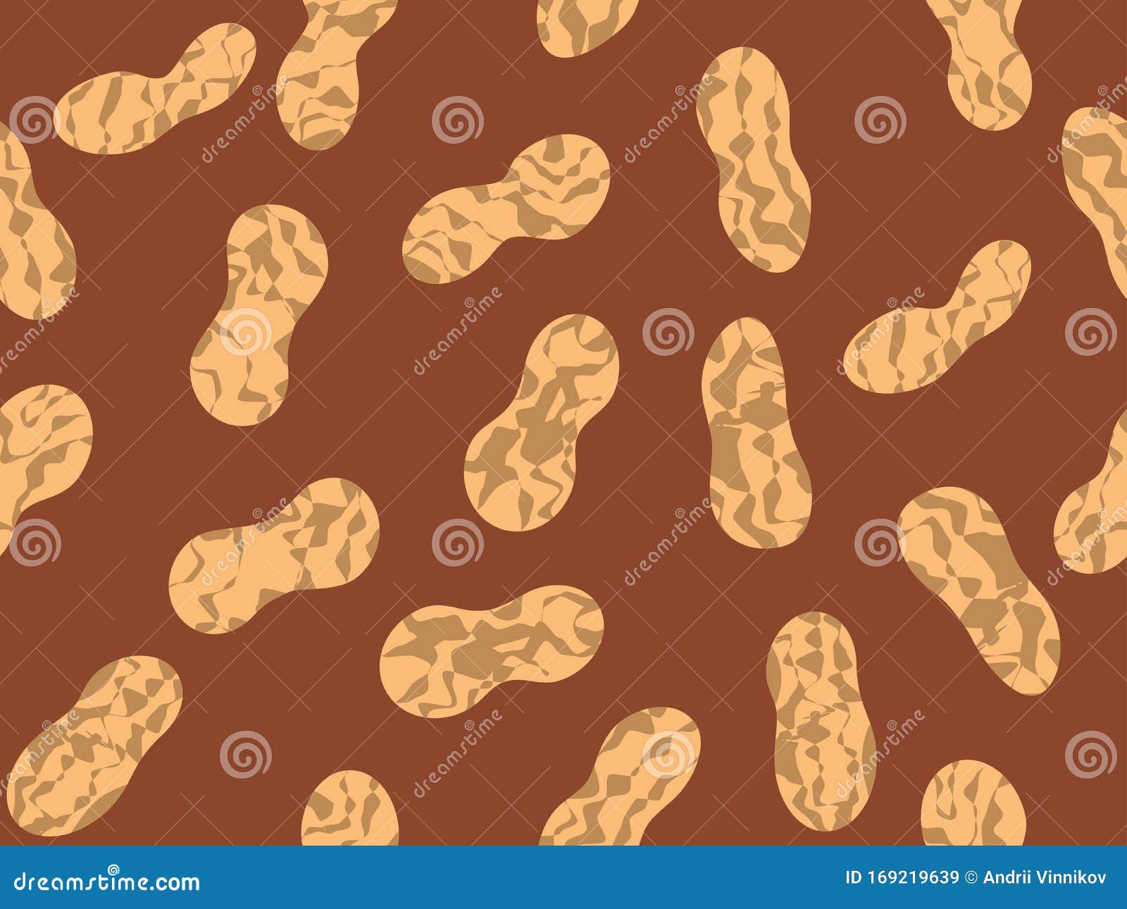 Peanut Seamless Pattern. Roasted Peanuts in Shell. Background Design ...