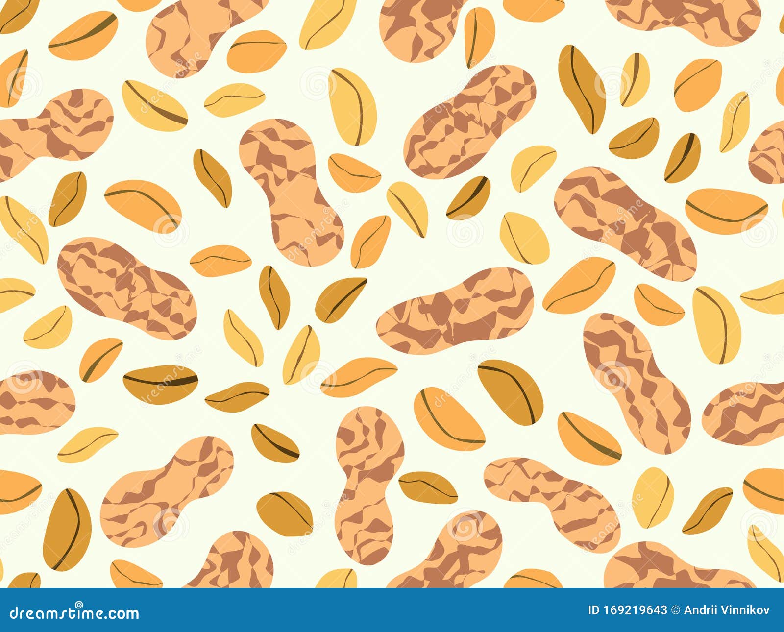 Peanut Seamless Pattern. Roasted Peanuts in Shell. Background Design ...