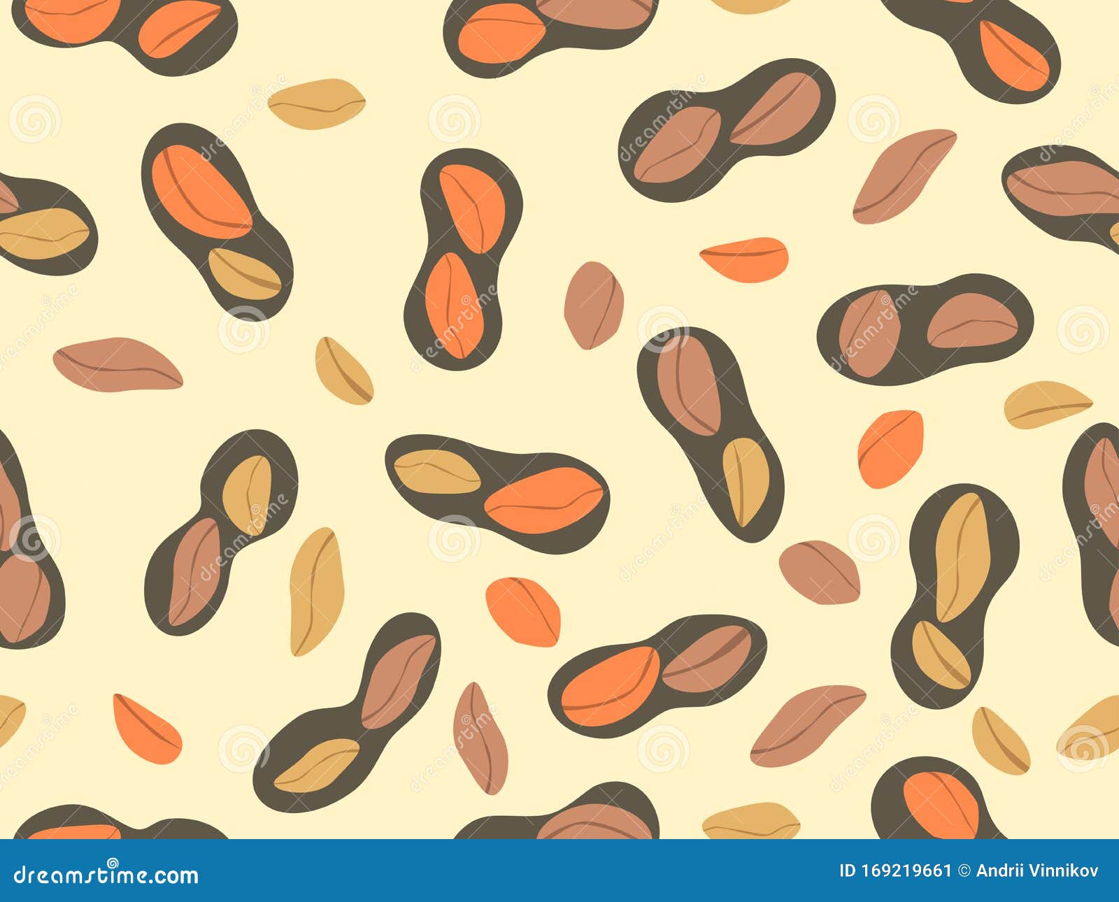Peanut Seamless Pattern. Roasted Peanuts in Shell. Background Design ...