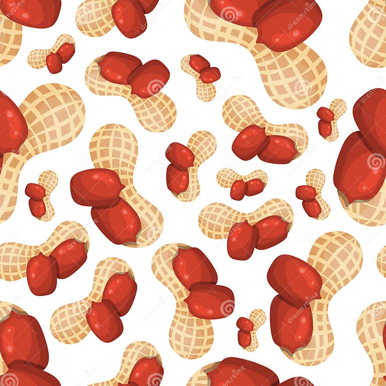 Peanut seamless pattern stock vector. Illustration of bean - 89704373
