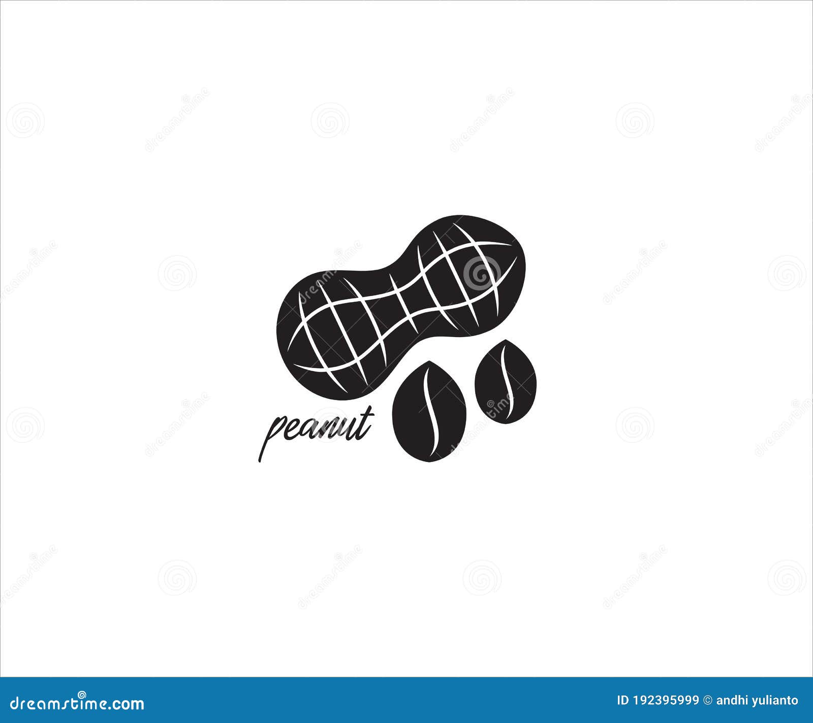 Peanut Seed Icon. Brown Groundnut Outline Flat Sign, Isolated White ...