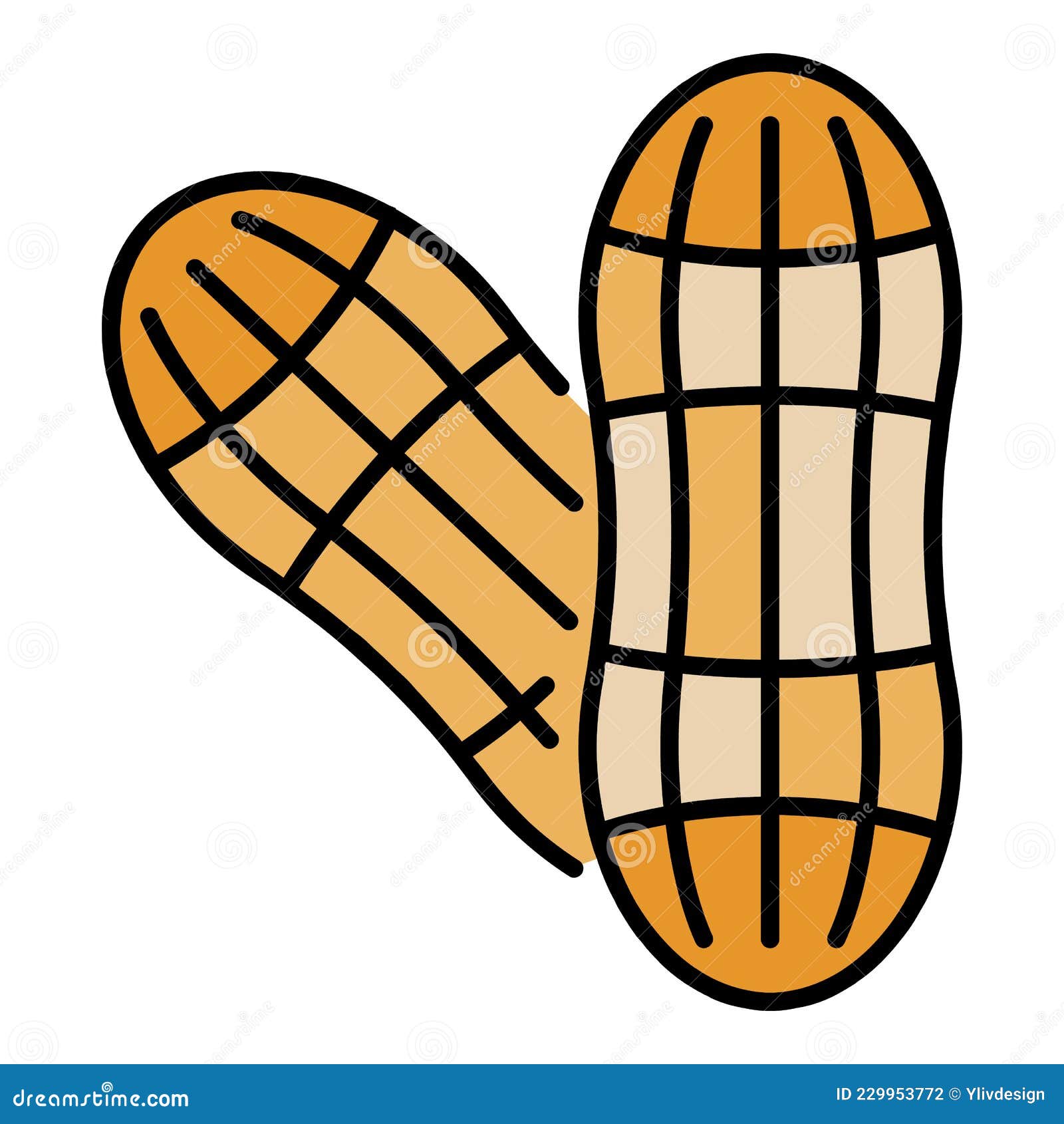 Peanut in Shell Icon Color Outline Vector Stock Vector - Illustration ...