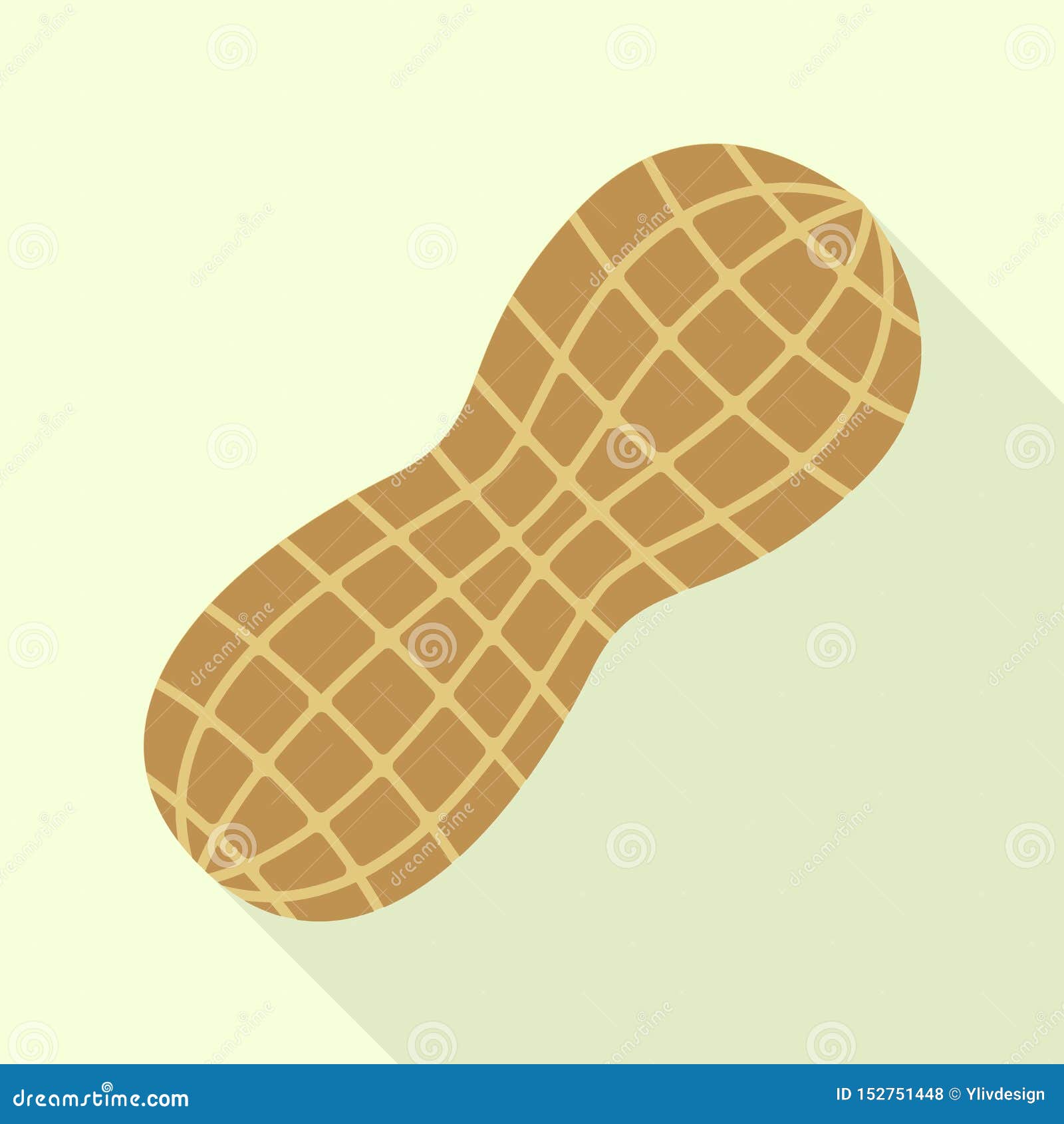 Peanut Shell Icon, Flat Style Stock Vector - Illustration of fruit ...