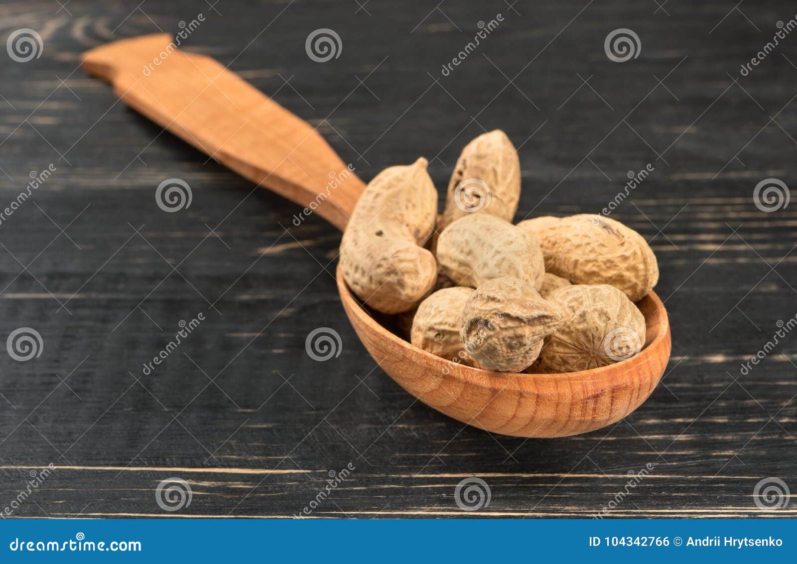 Peanut in shell in spoon stock photo. Image of legume - 104342766