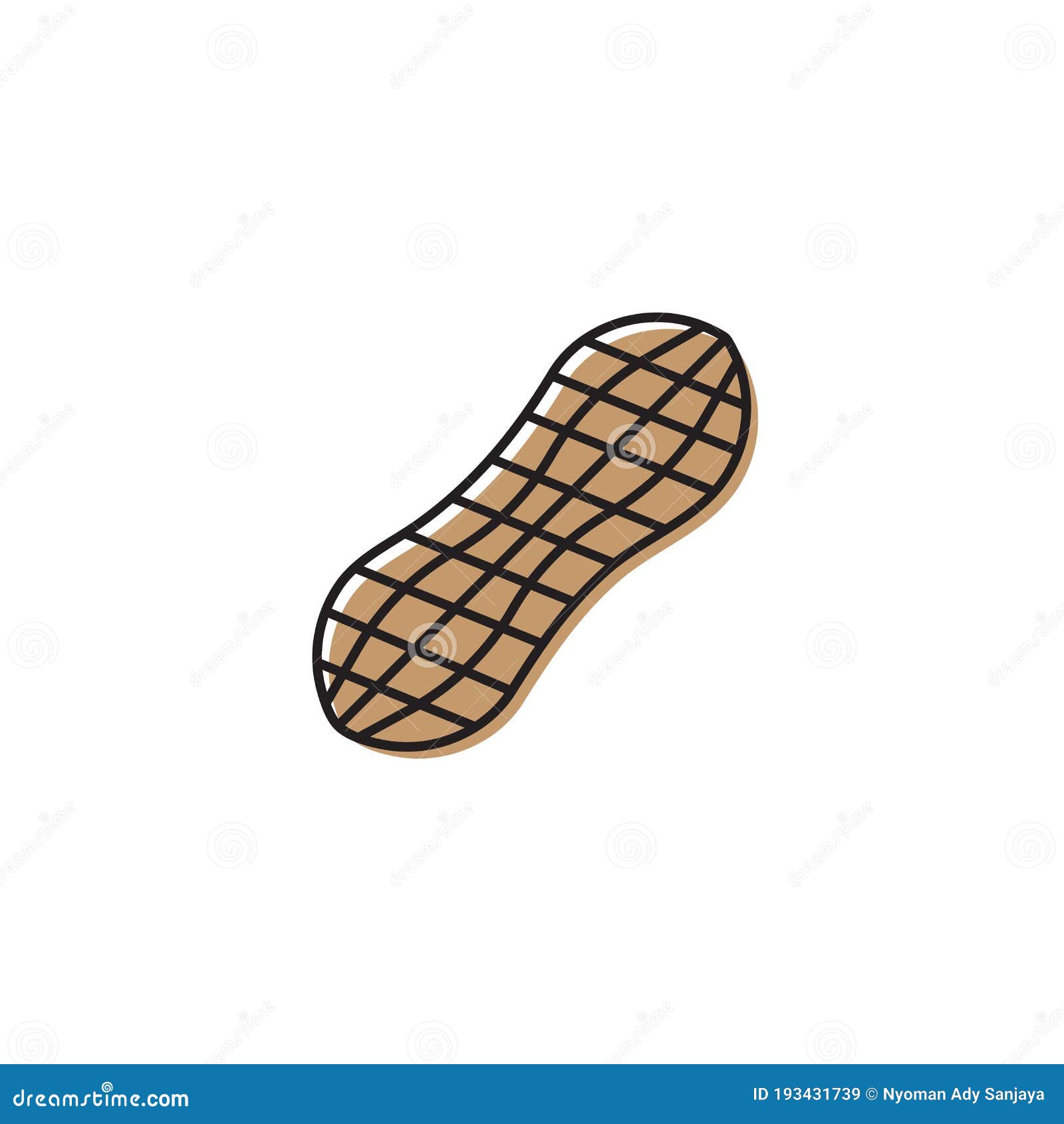 Peanut In Shell Realistic Icon. Groundnut Peeled And Unpeeled. Monkey ...