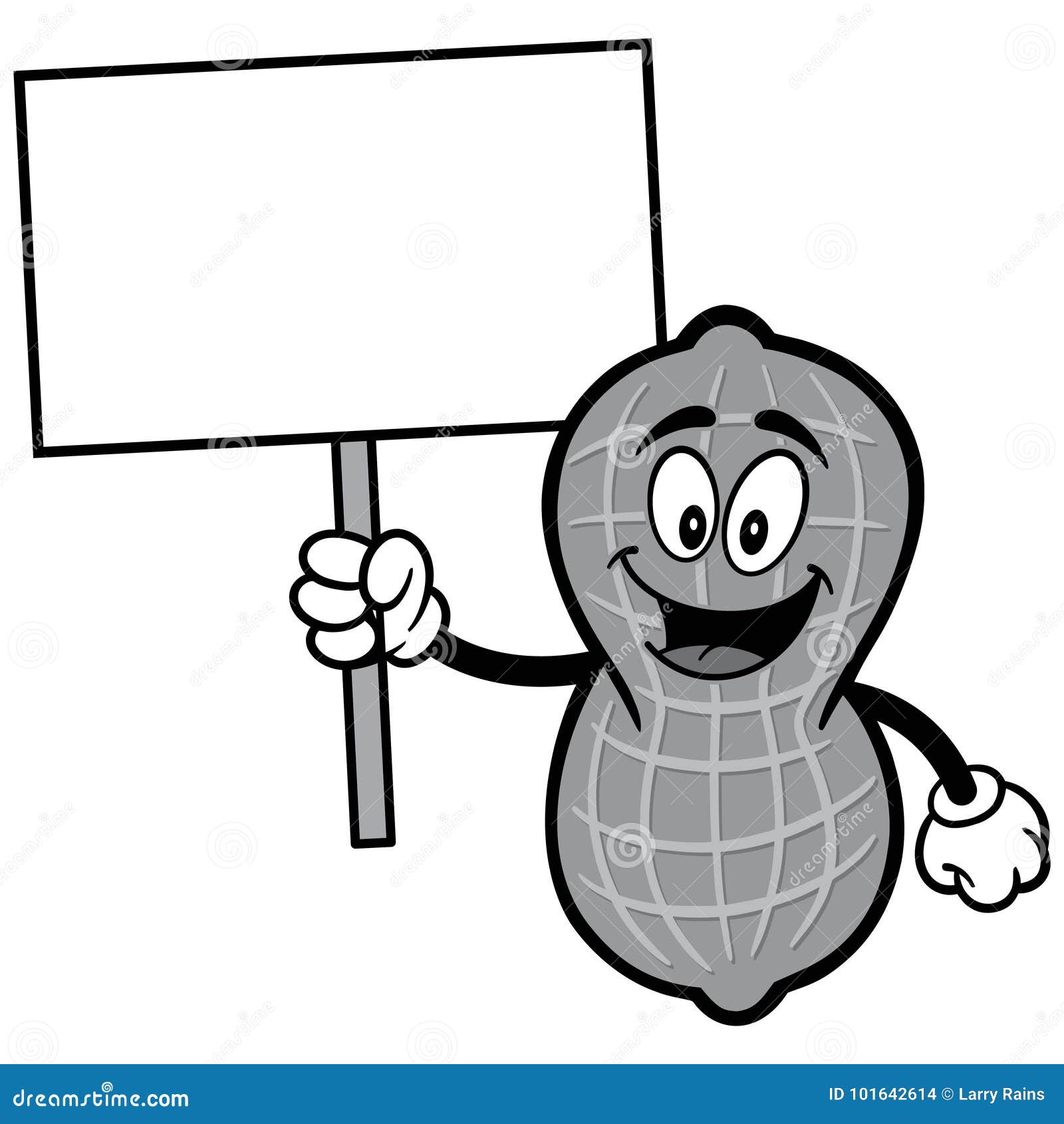 Peanut with Sign Illustration Stock Vector - Illustration of snack ...