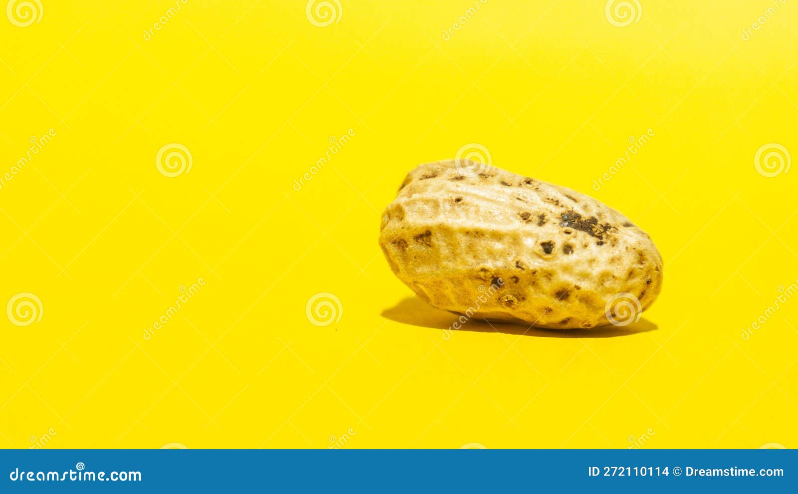 A Peanut with a Yellow Background in Right Corner. Stock Photo - Image ...