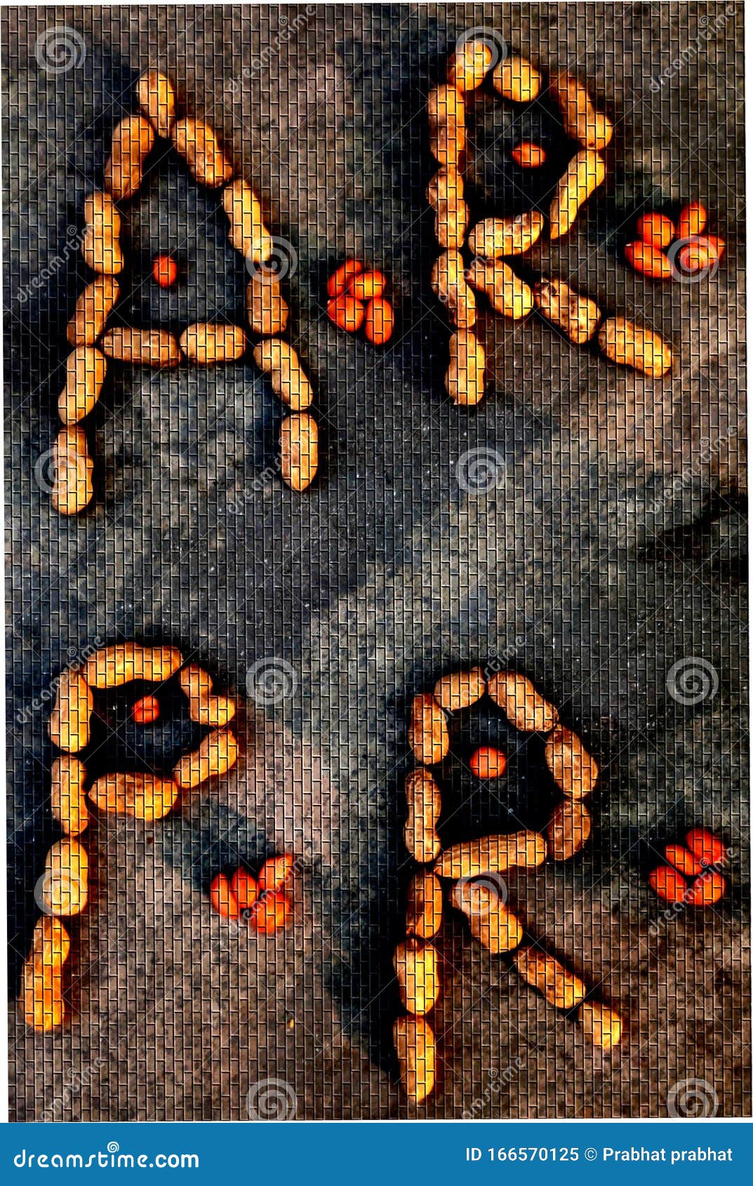 Peanuts. Arachis, Hypogaea Brick Wall A P R Design Vector Background ...
