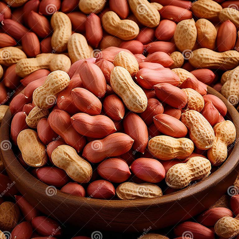 Peanuts food, AI generated stock illustration. Illustration of dried ...