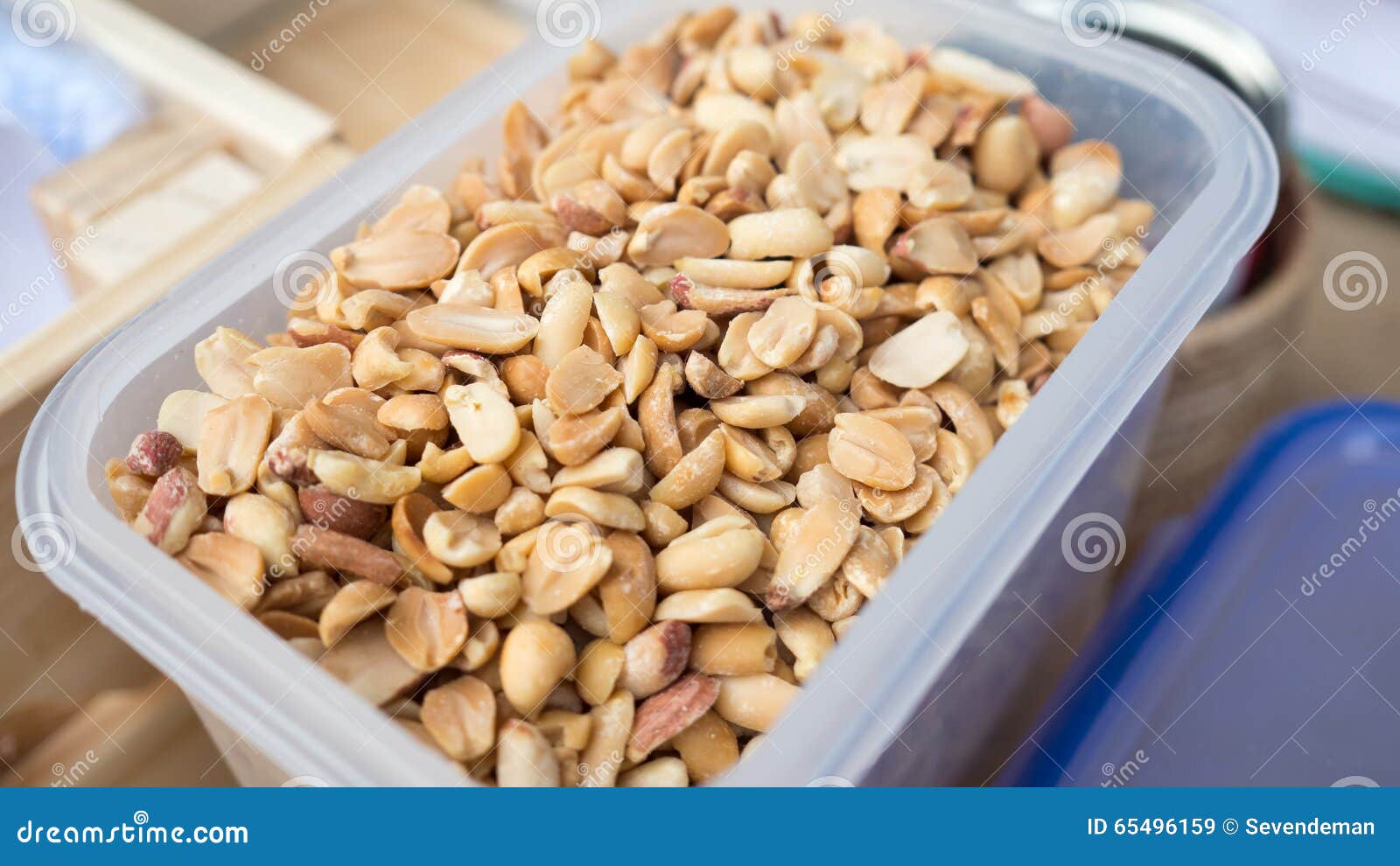 Peanuts in a box. stock image. Image of dried, studio - 65496159
