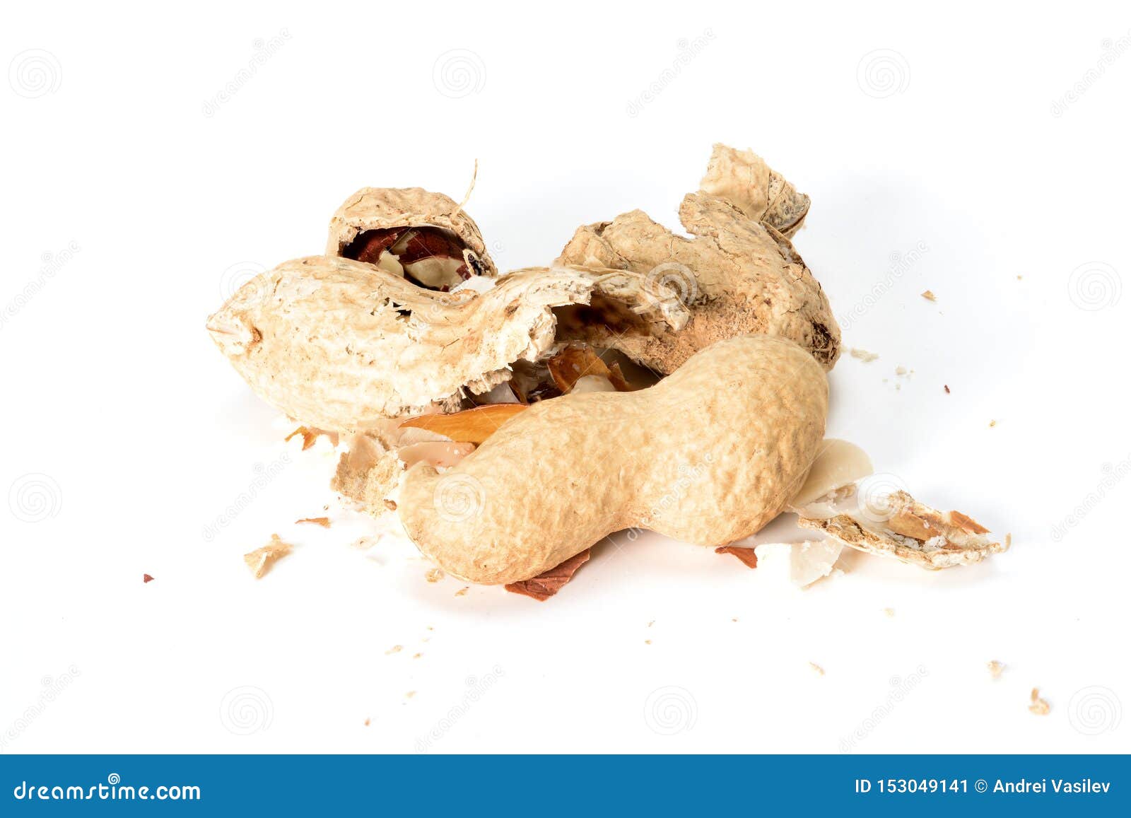 Peanuts. Broken by Hammer Nuts Isolated on White Background. Peanut ...