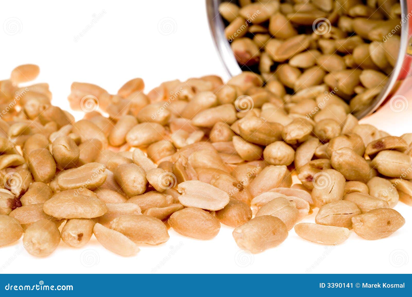 Peanuts in can stock image. Image of pile, macro, nutrition - 3390141