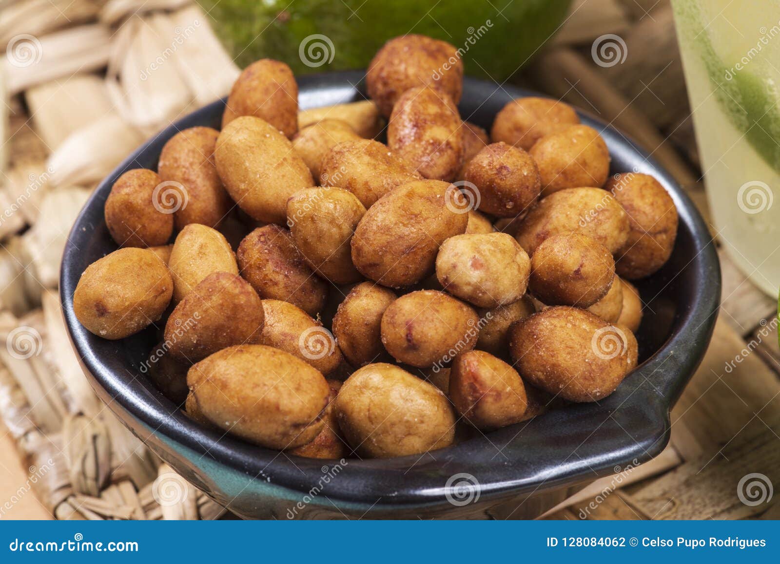 Peanuts Coated Full in the Bowl in a Bar Stock Photo - Image of roasted ...