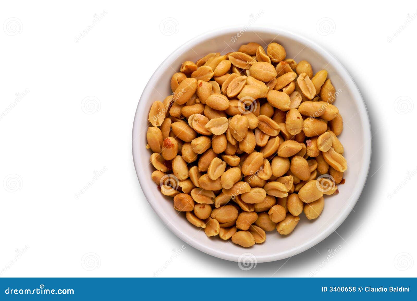Peanuts in a dish isolated stock photo. Image of organic - 3460658