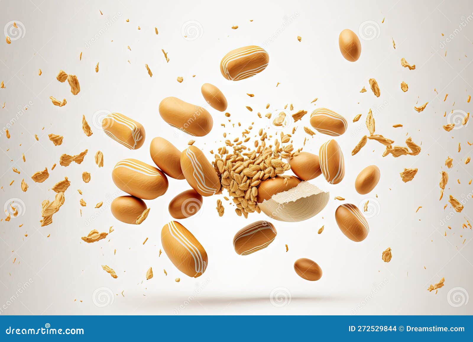 Peanuts Falling on White. Focus Stock Illustration - Illustration of ...