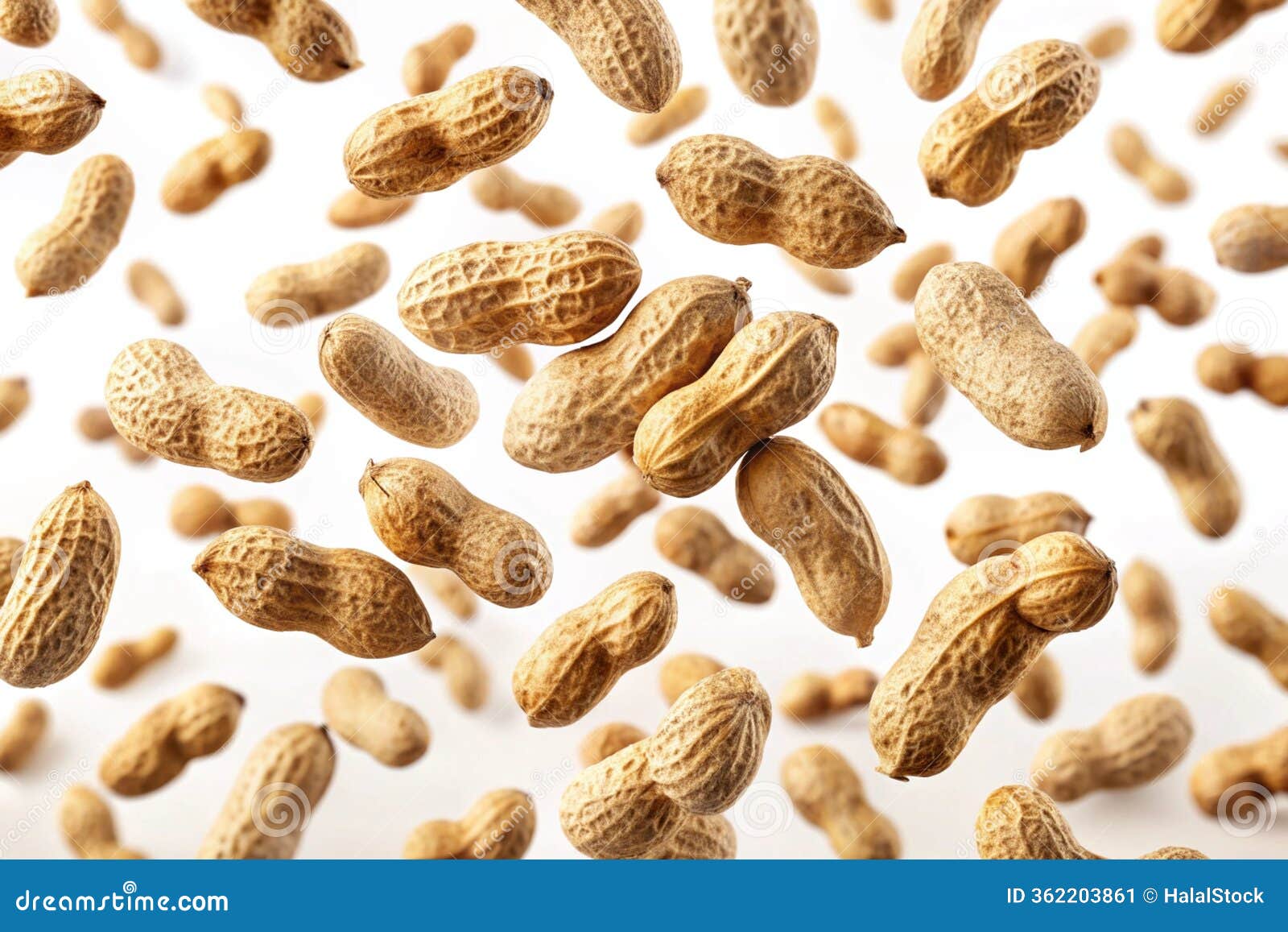 Peanuts Floating in the Air on White Background Stock Illustration ...