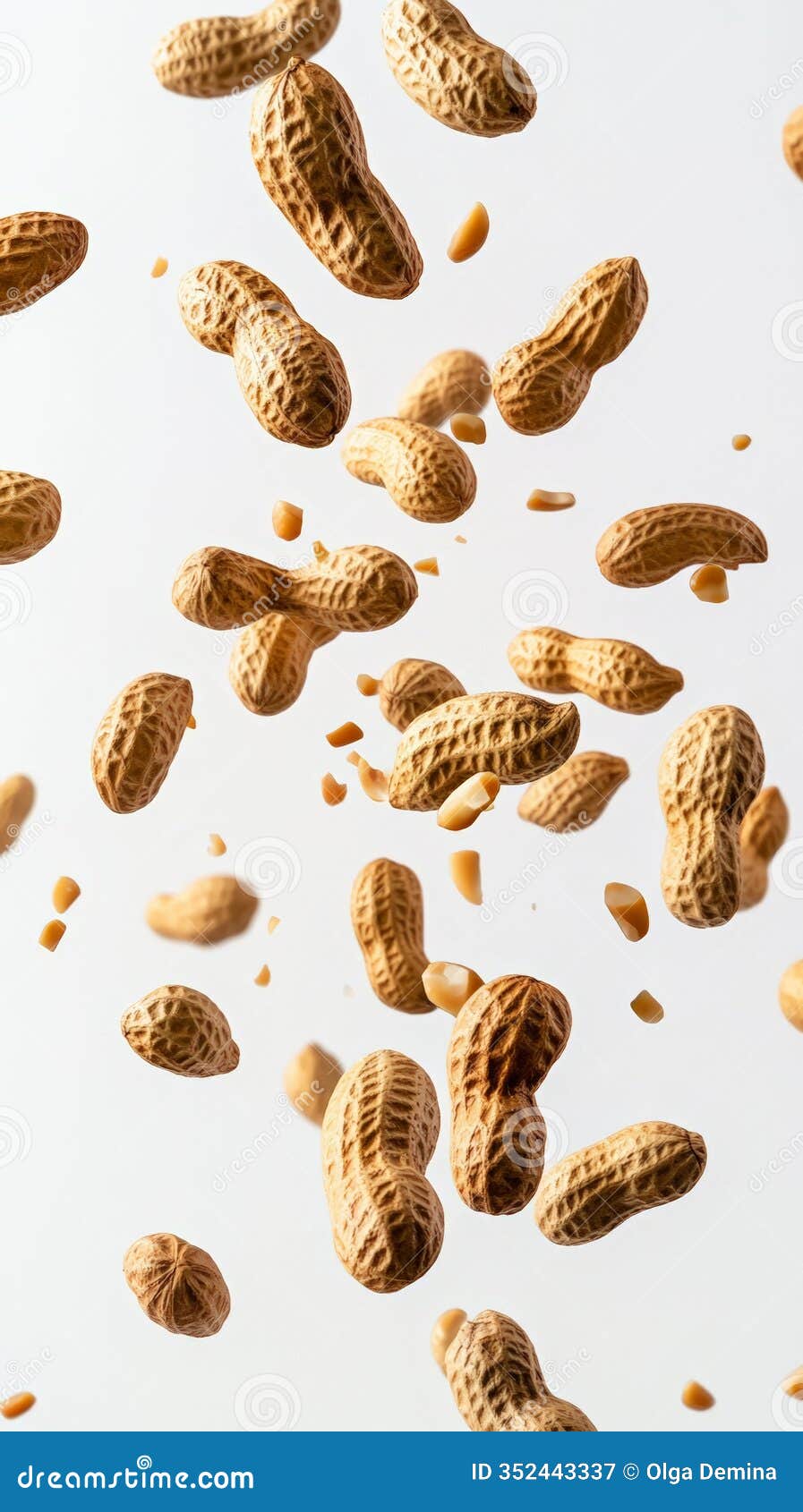 Peanuts Floating in Mid Air on White Background Stock Image - Image of ...