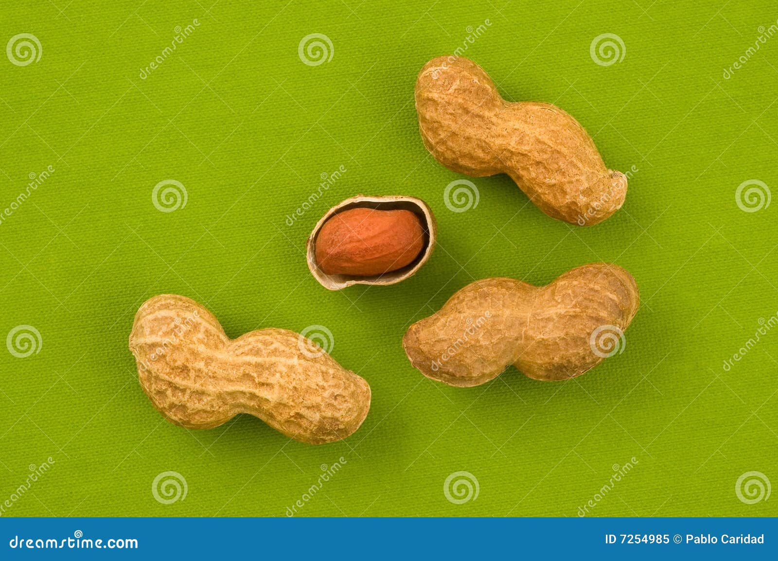 Peanuts on Green Background. Stock Image - Image of macro, green: 7254985