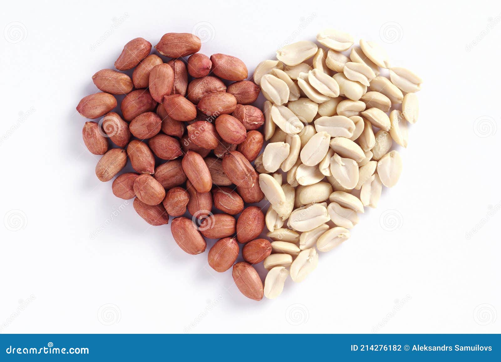 Peanuts in a heart shape stock photo. Image of groundnut - 214276182