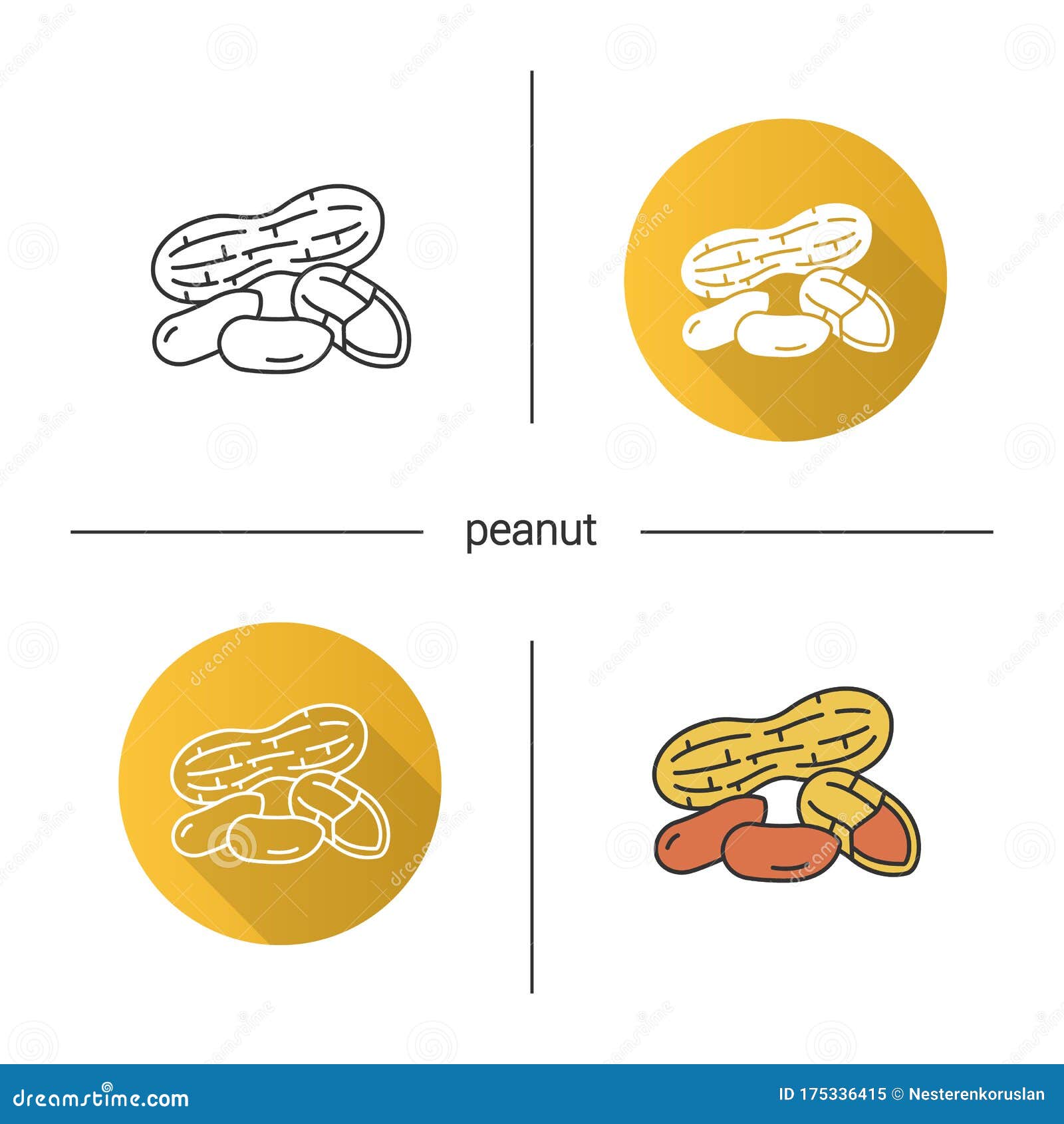 Peanuts icon stock vector. Illustration of scent, fruit - 175336415