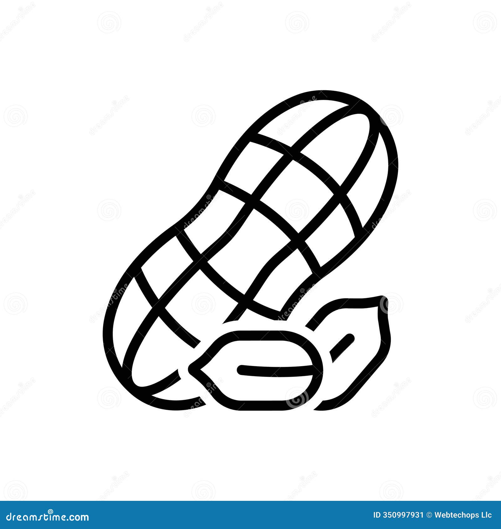 Black Line Icon for Peanuts, Groundnut and Raw Stock Illustration ...